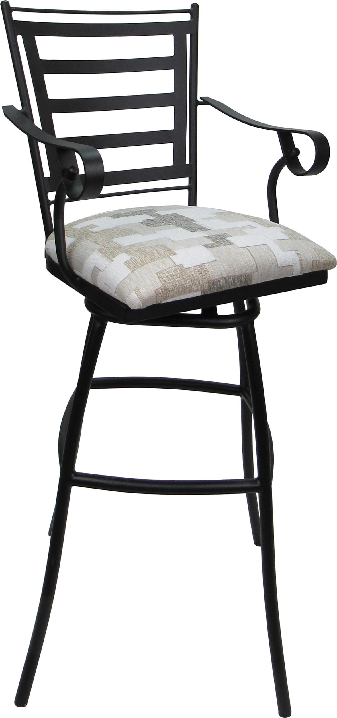 Aluminum Outdoor Indoor Counter Stool 26"-Jenna Arms-Craft White Fabric ...
