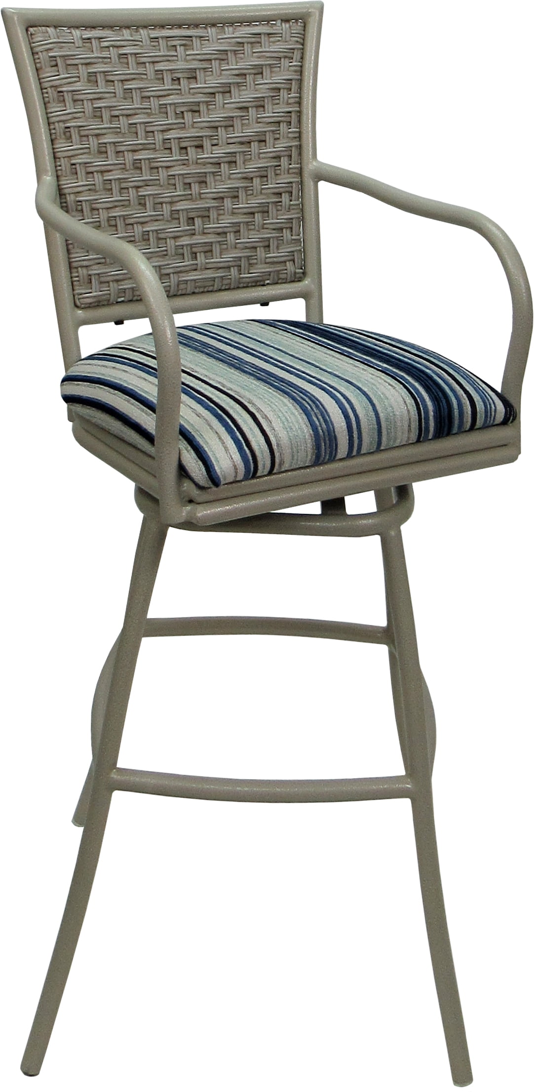 Outdoor Indoor Counter Stool 26" Seat - Erin - Driftwood Blue Fabric ...