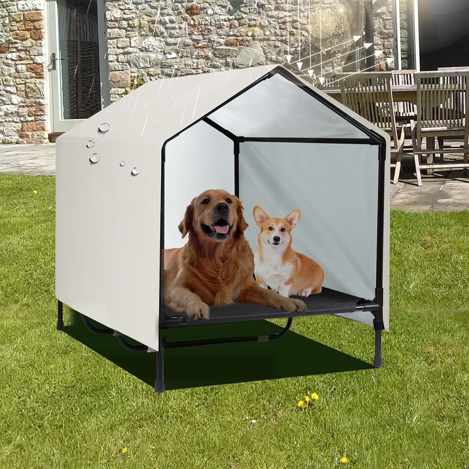 Outdoor Indoor Dog House for Large XL XXL Jumbo Dogs | XLarge Raised ...