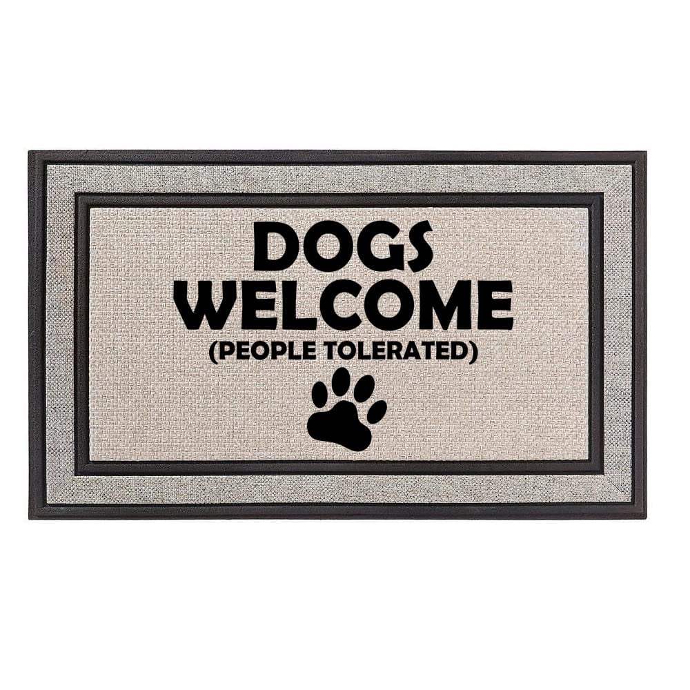 Outdoor Indoor Doormat 18" x 30" Gray/Beige/Black Rubber Backed Door ...