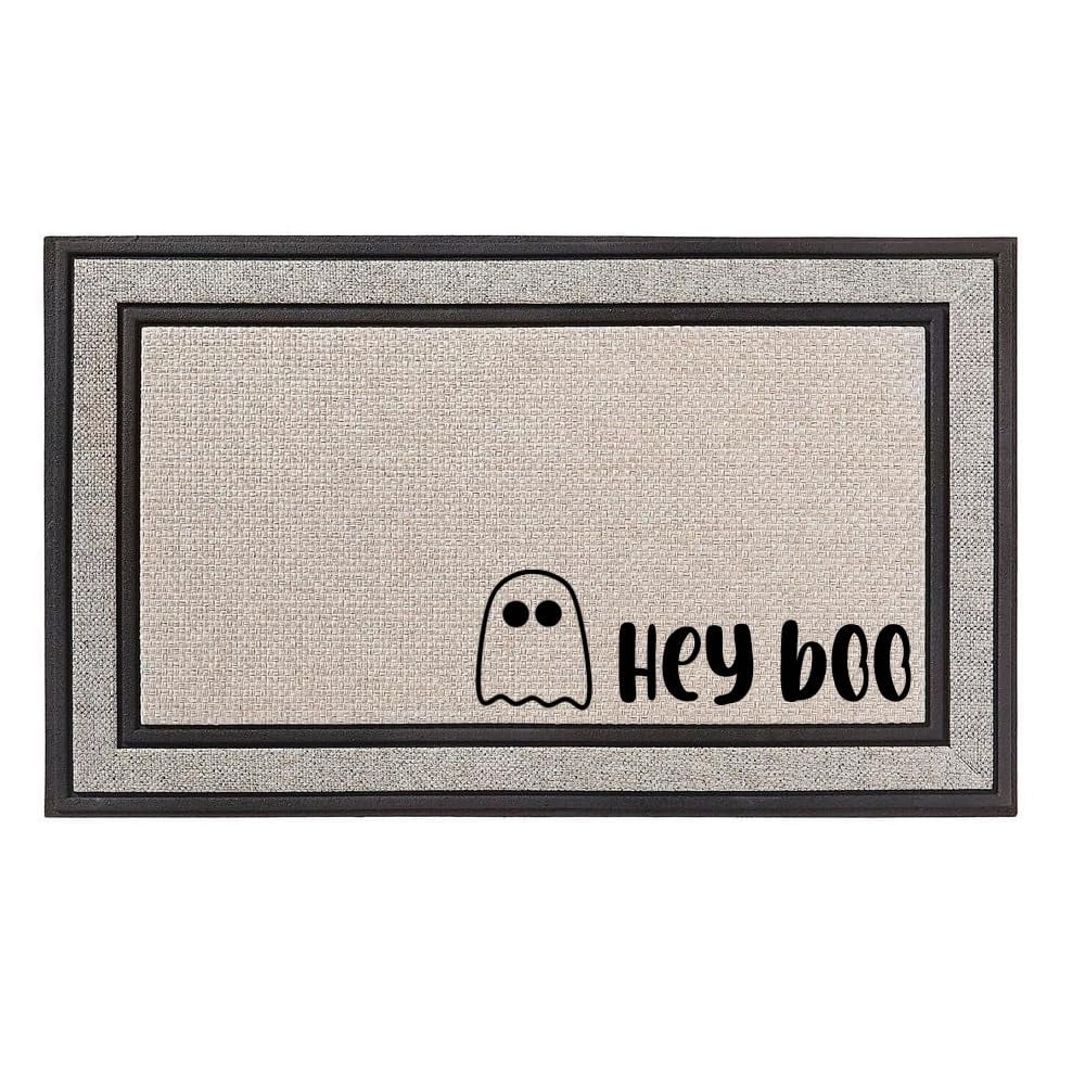 Outdoor Indoor Doormat 18" x 30" Gray/Beige/Black Rubber Backed Door ...