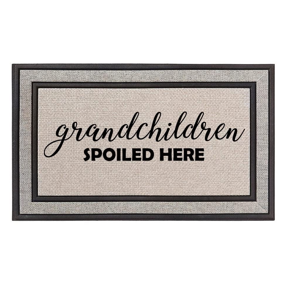 Outdoor Indoor Doormat 18" x 30" Gray/Beige/Black Rubber Backed Door ...
