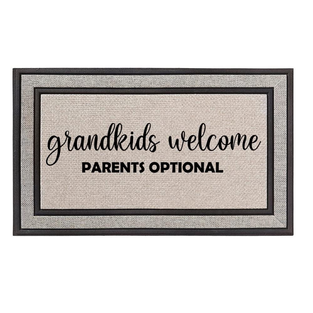 Outdoor Indoor Doormat 18" x 30" Gray/Beige/Black Rubber Backed Door ...