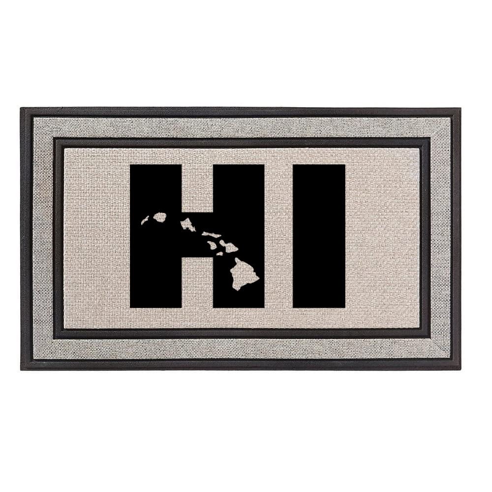 Outdoor Indoor Doormat 18" x 30" Gray/Beige/Black Rubber Backed Door ...