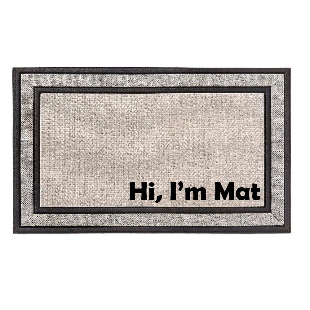 Outdoor Indoor Doormat 18" x 30" Gray/Beige/Black Rubber Backed Door ...