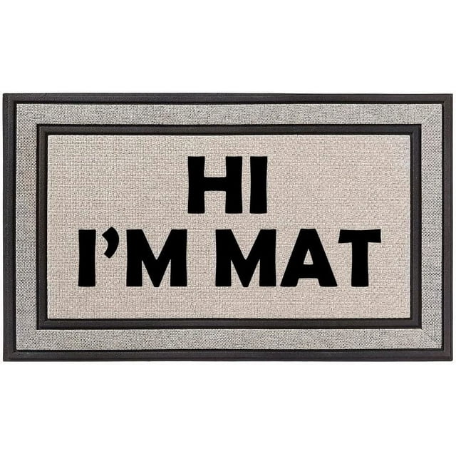 Outdoor Indoor Doormat 18" x 30" Gray/Beige/Black Rubber Backed Door ...