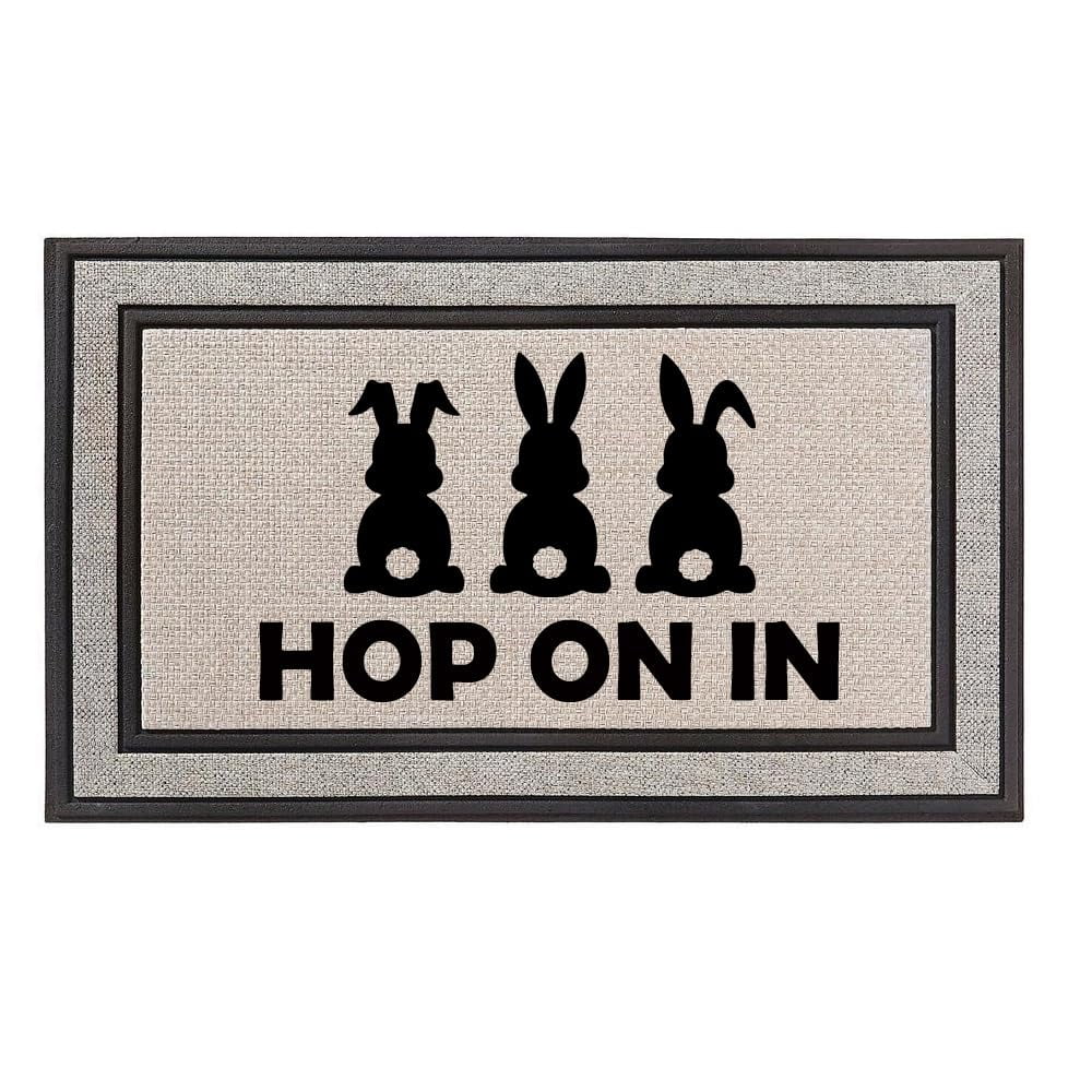 Outdoor Indoor Doormat 18" x 30" Gray/Beige/Black Rubber Backed Door ...