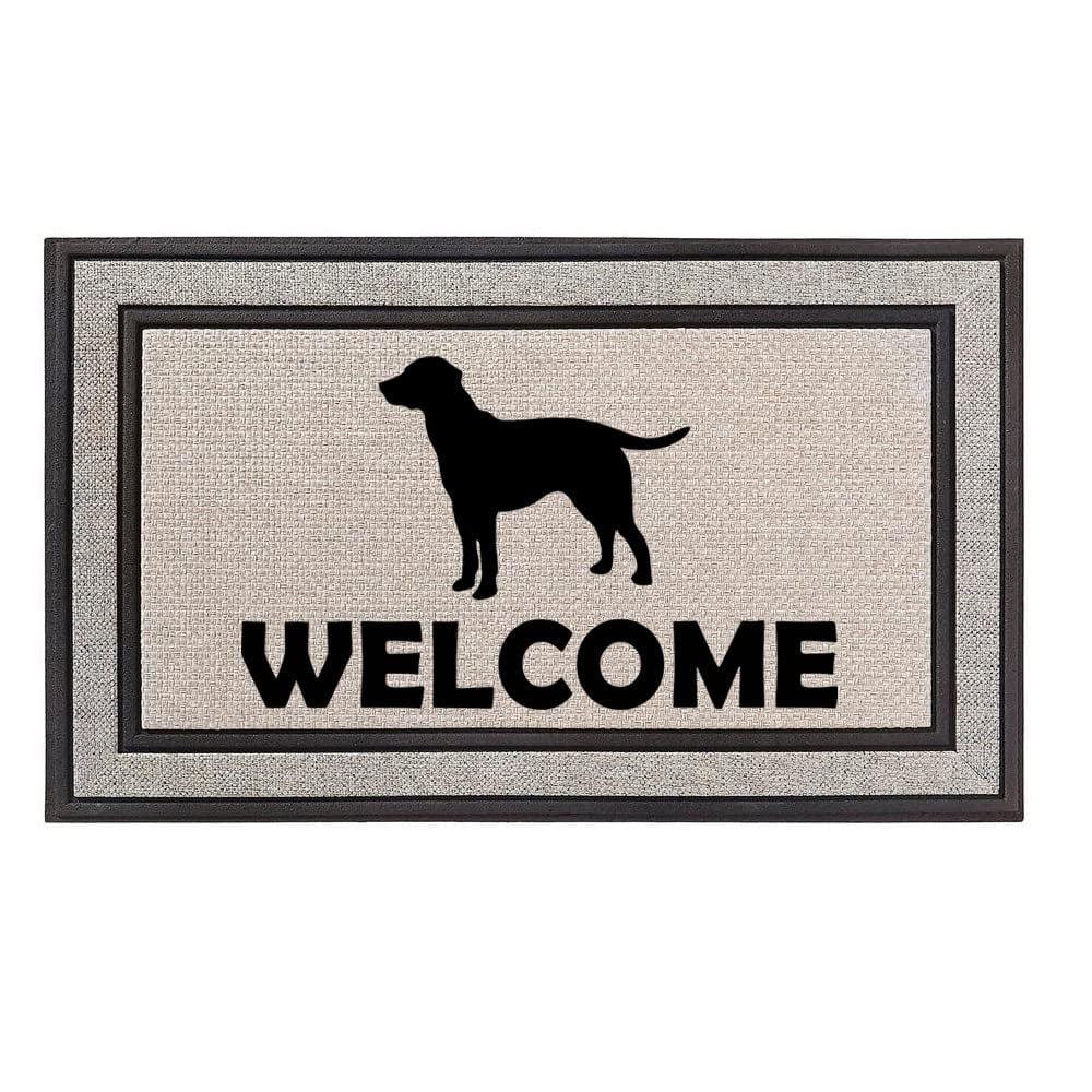 Outdoor Indoor Doormat 18" x 30" Gray/Beige/Black Rubber Backed Door ...