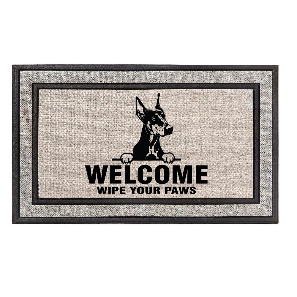 Outdoor Indoor Doormat 18" x 30" Gray/Beige/Black Rubber Backed Door ...