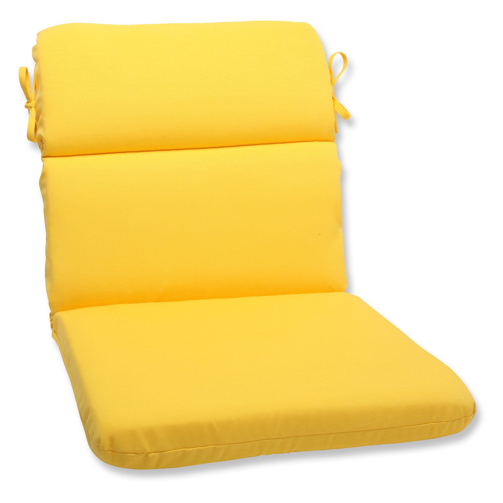 Outdoor/Indoor Fresco Solids Yellow Rounded Corners Chair Cushion ...