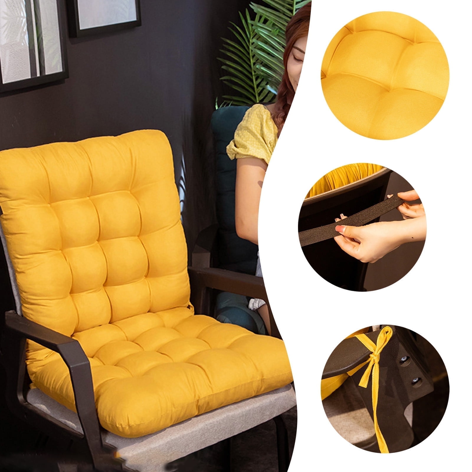 Outdoor/Indoor High Back Chair Cushion,Waterproof All-Weather Stuffed High Rebound Foam ...