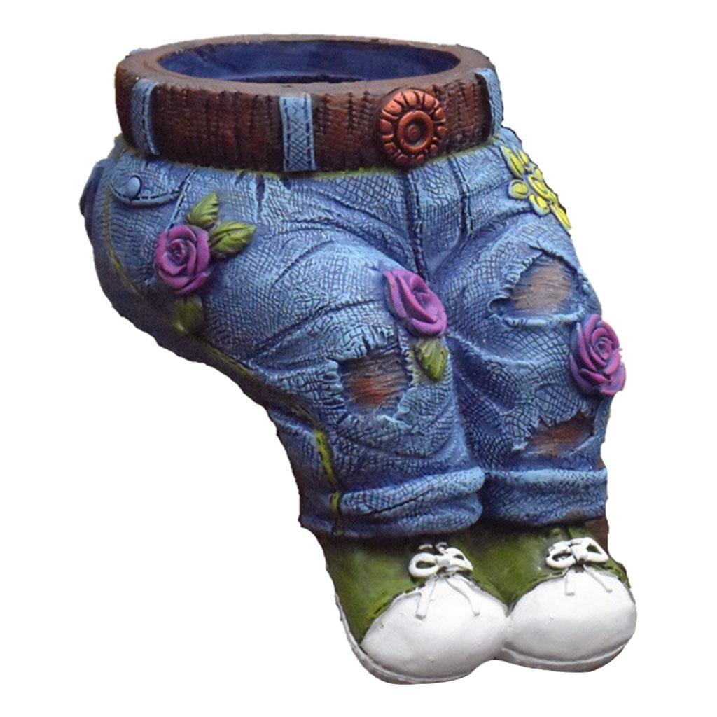 Outdoor Indoor Jeans Flowerpot, Clothes Pants Resin Plant Pot, Creative ...