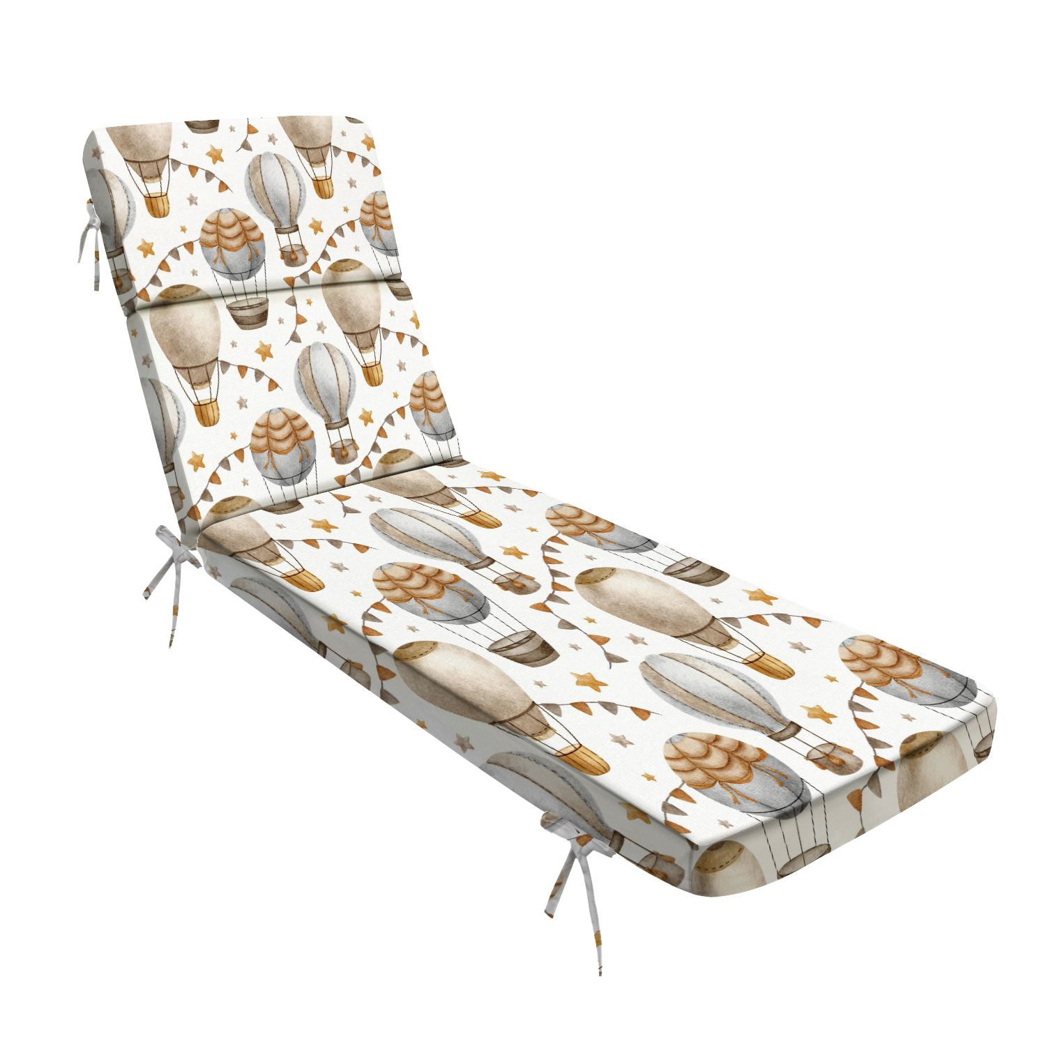 Outdoor Indoor Lounge Patio Cushion Beige Hot Air Balloon basket flags ...