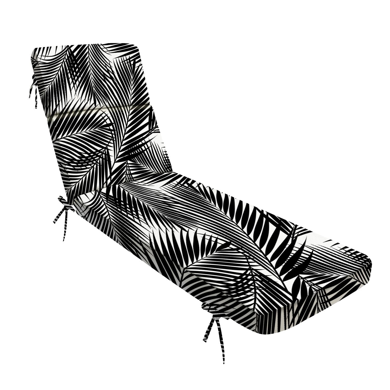 Outdoor Indoor Lounge Patio Cushion Black tropical palm leaves texture ...