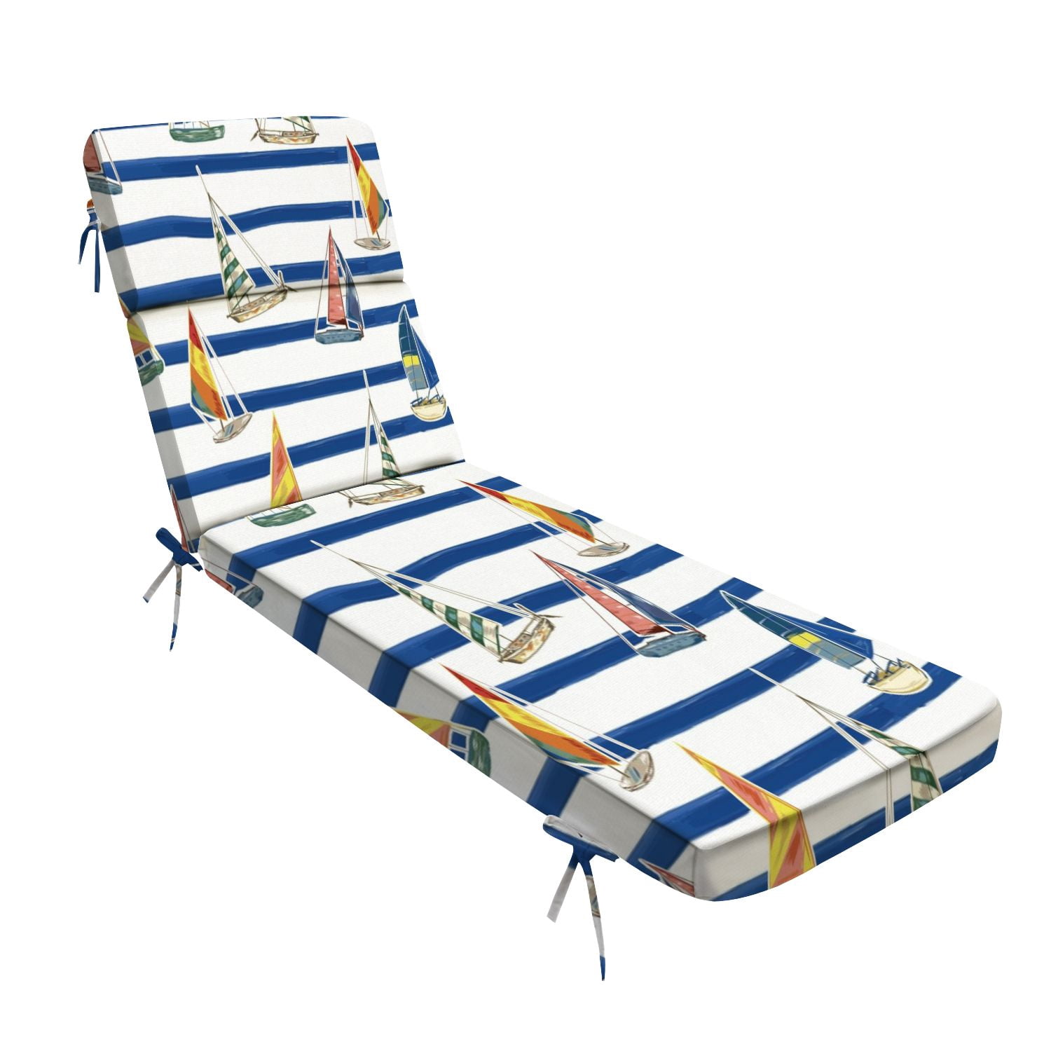 Outdoor Indoor Lounge Patio Cushion Blue Brush stroked stripe hand ...