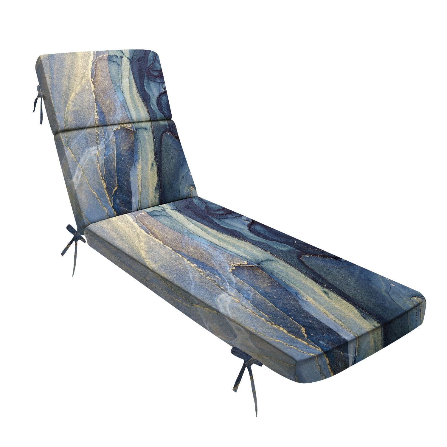 Outdoor Indoor Lounge Patio Cushion Blue gold alcohol ink technique ...