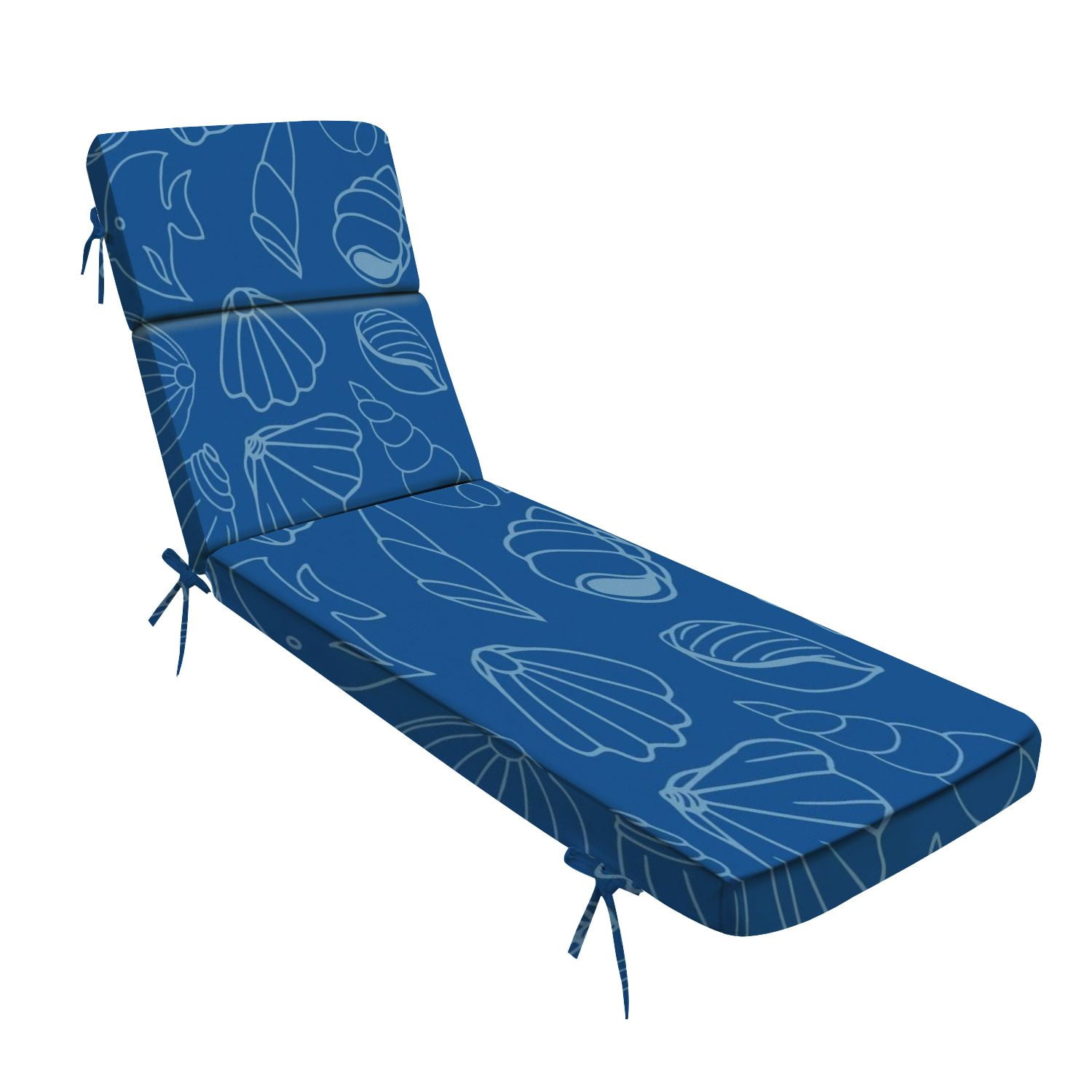 Outdoor Indoor Lounge Patio Cushion Blue seamless pattern sea shells ...