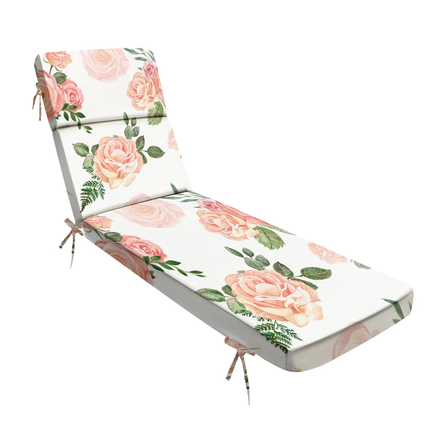 Outdoor Indoor Lounge Patio Cushion Blush pink cream flowers greenery ...