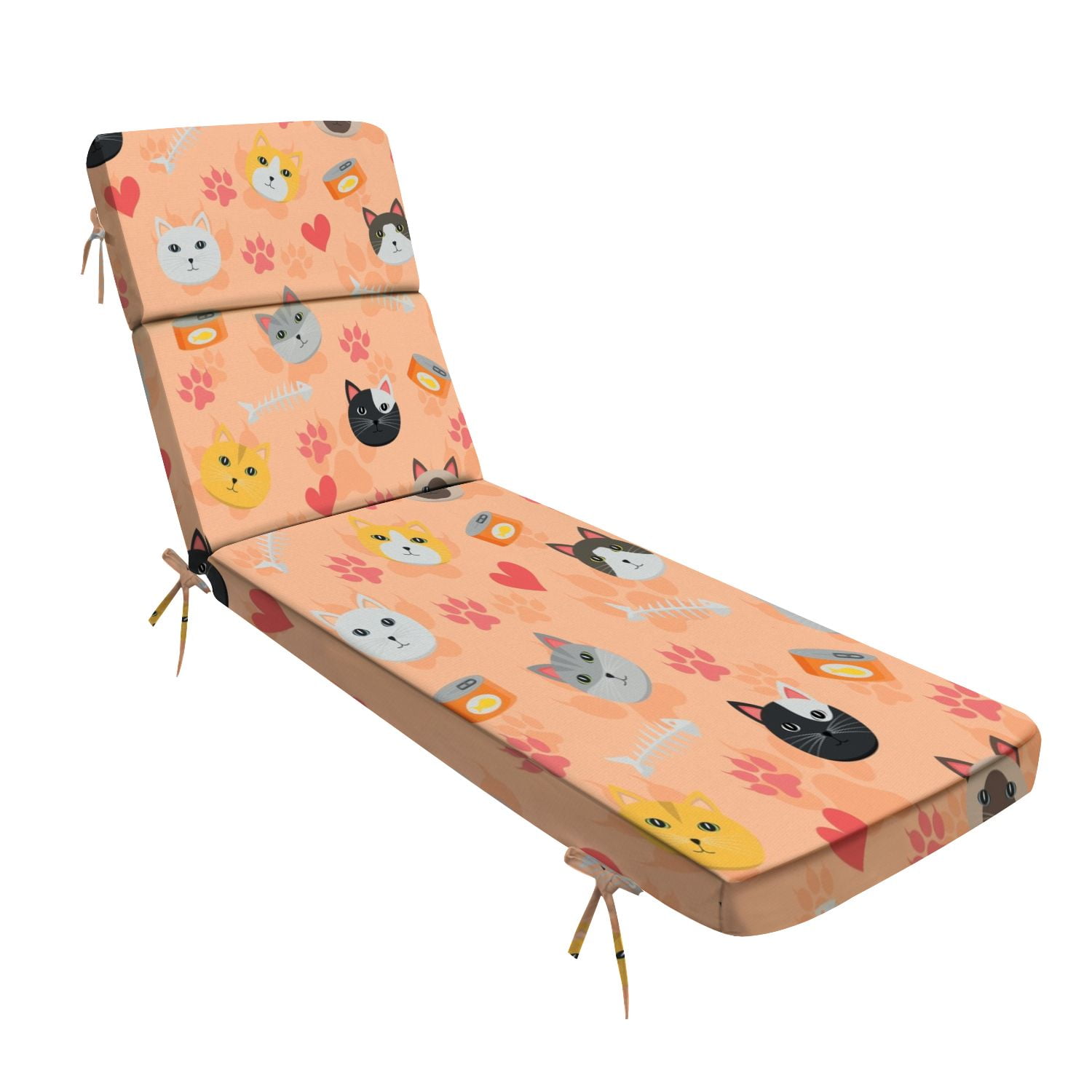 Outdoor Indoor Lounge Patio Cushion Cats Messy Cat Heads Sardine Cans ...