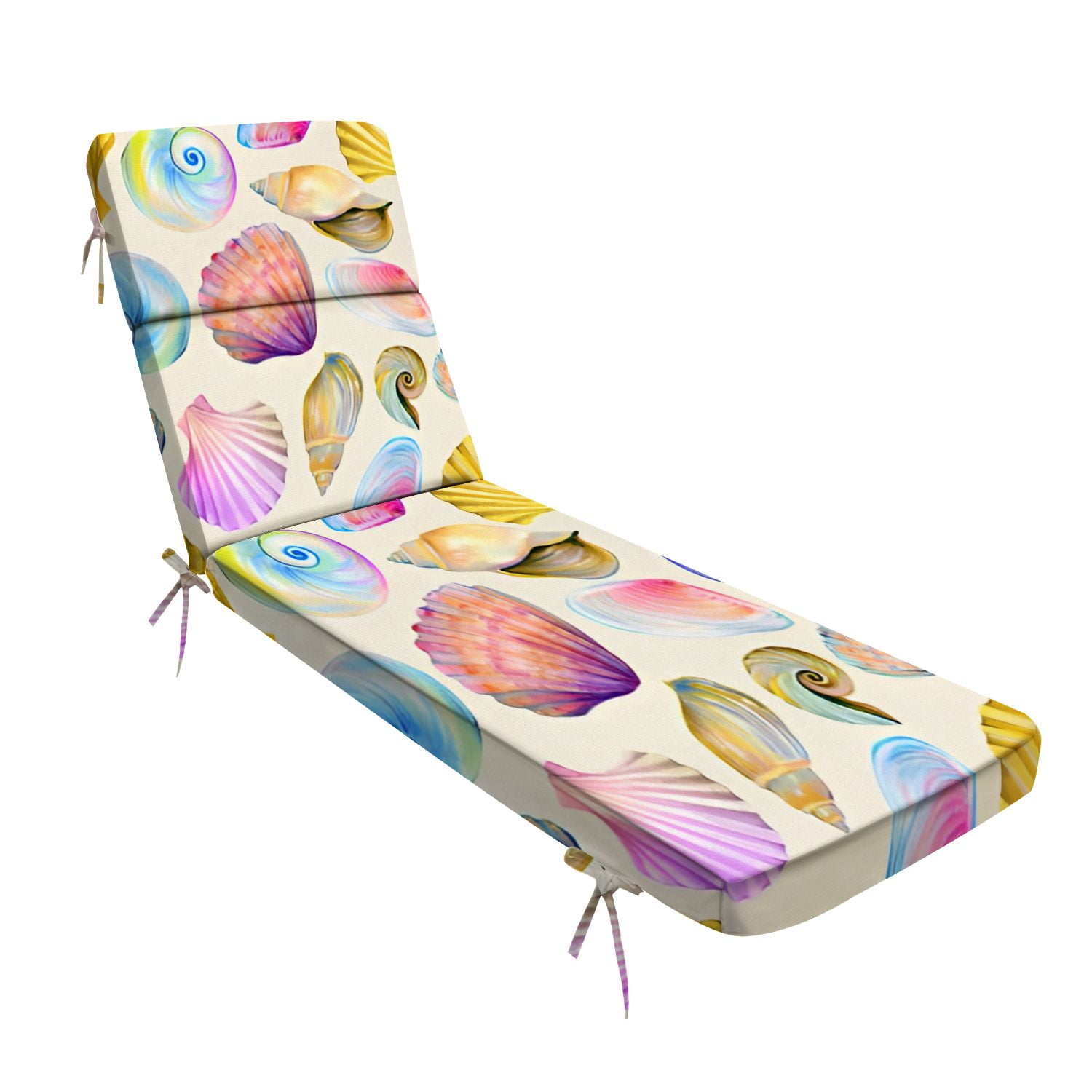 Outdoor Indoor Lounge Patio Cushion Colorful large seashells Iridescent ...