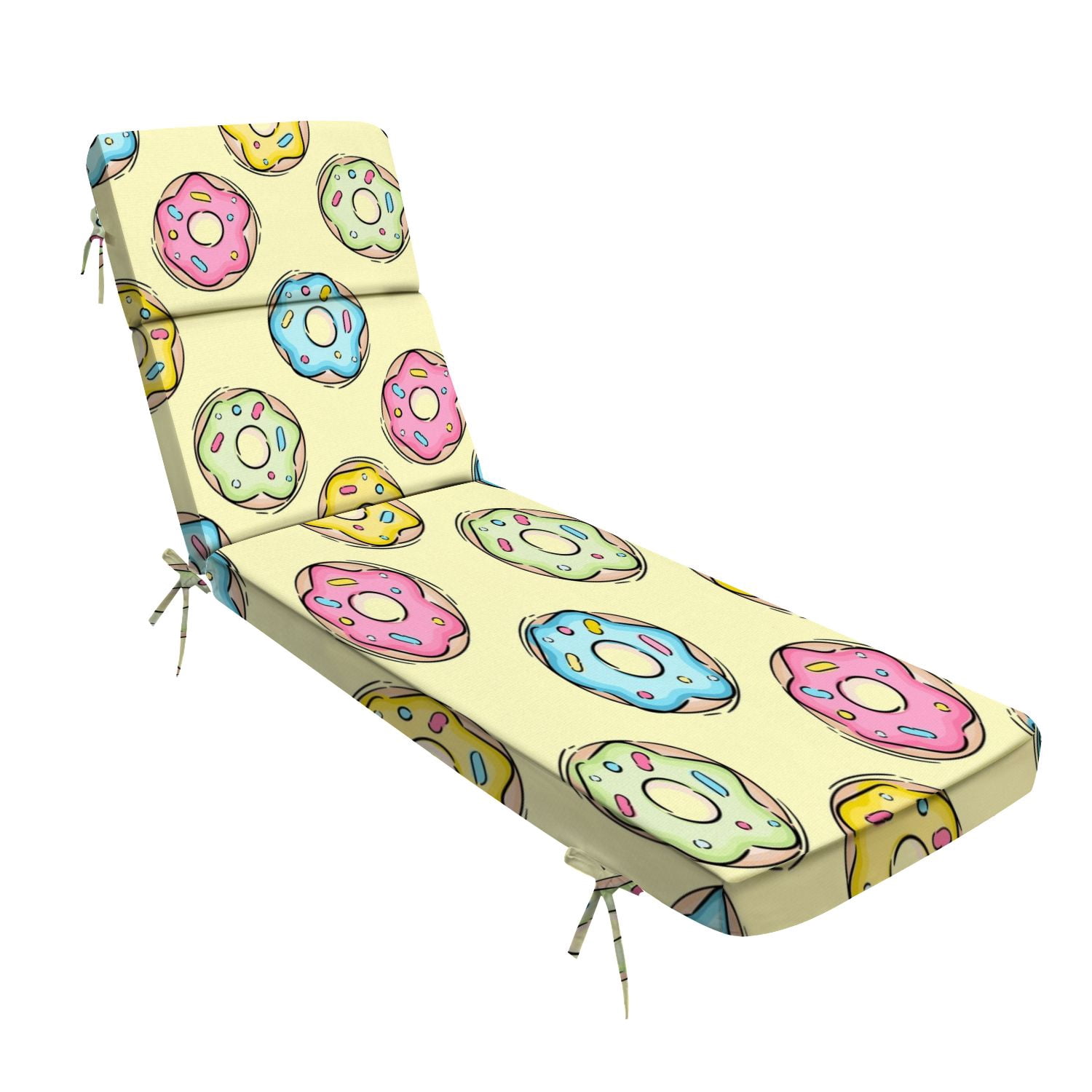 Outdoor Indoor Lounge Patio Cushion Donuts Seamless Pattern Pink White ...