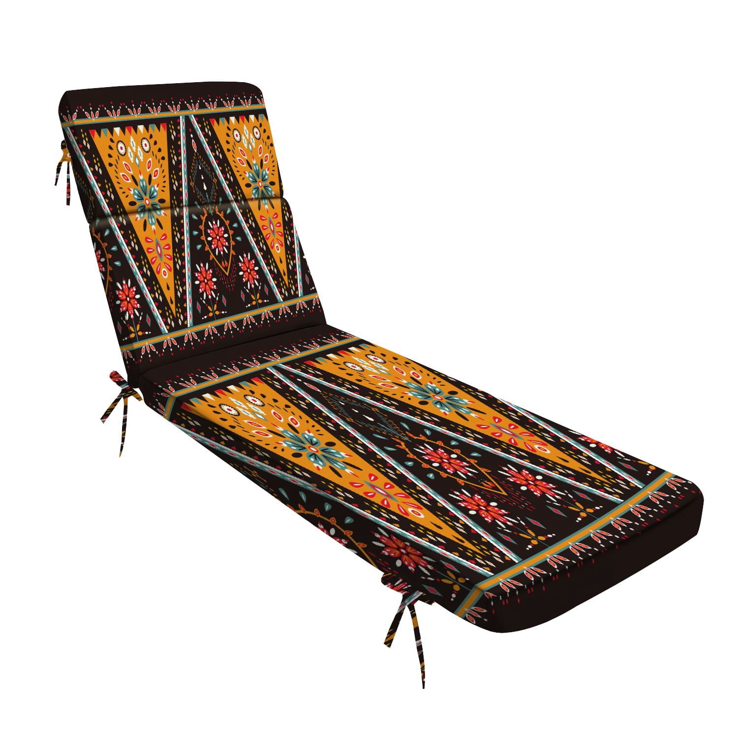 Outdoor Indoor Lounge Patio Cushion Ethnic flower Seamless pattern ...