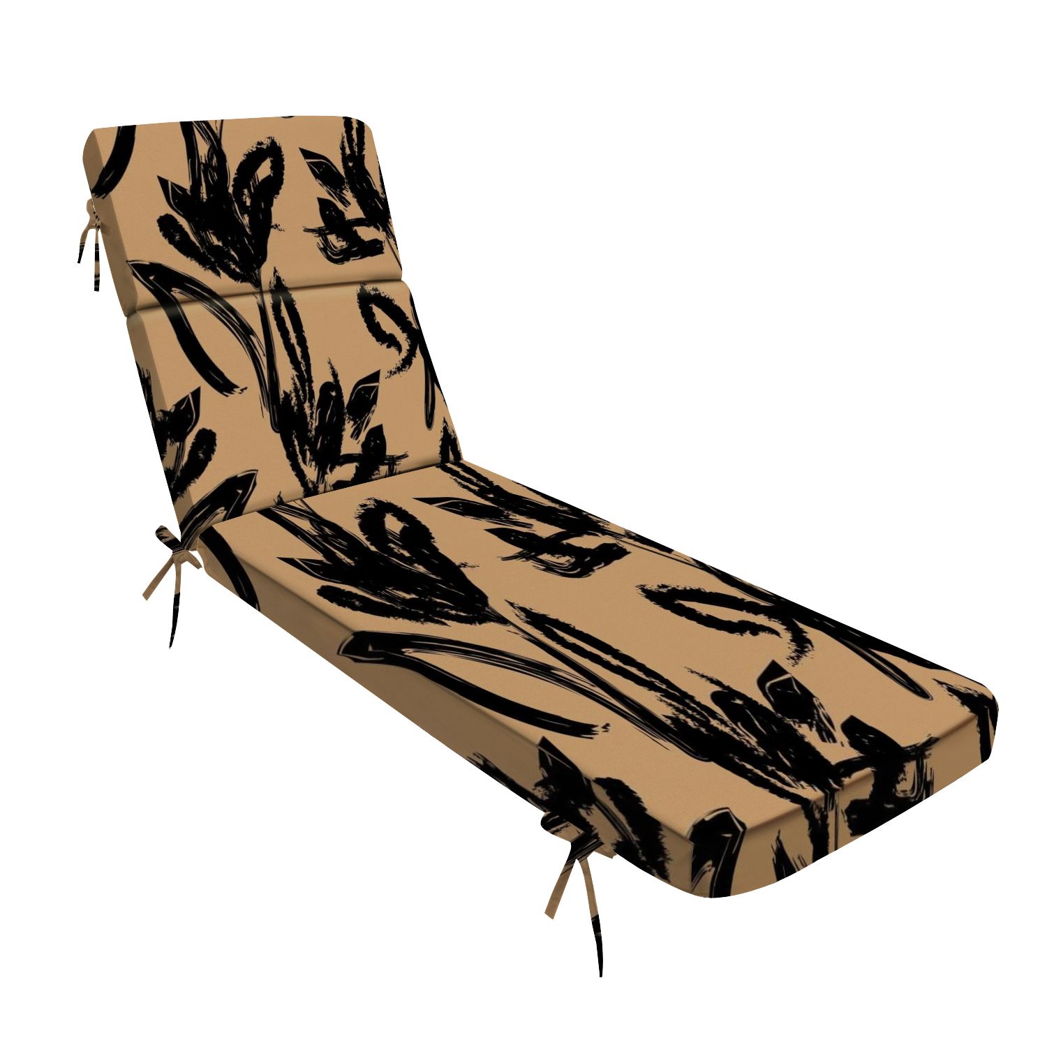 Outdoor Indoor Lounge Patio Cushion Floral brush strokes seamless ...