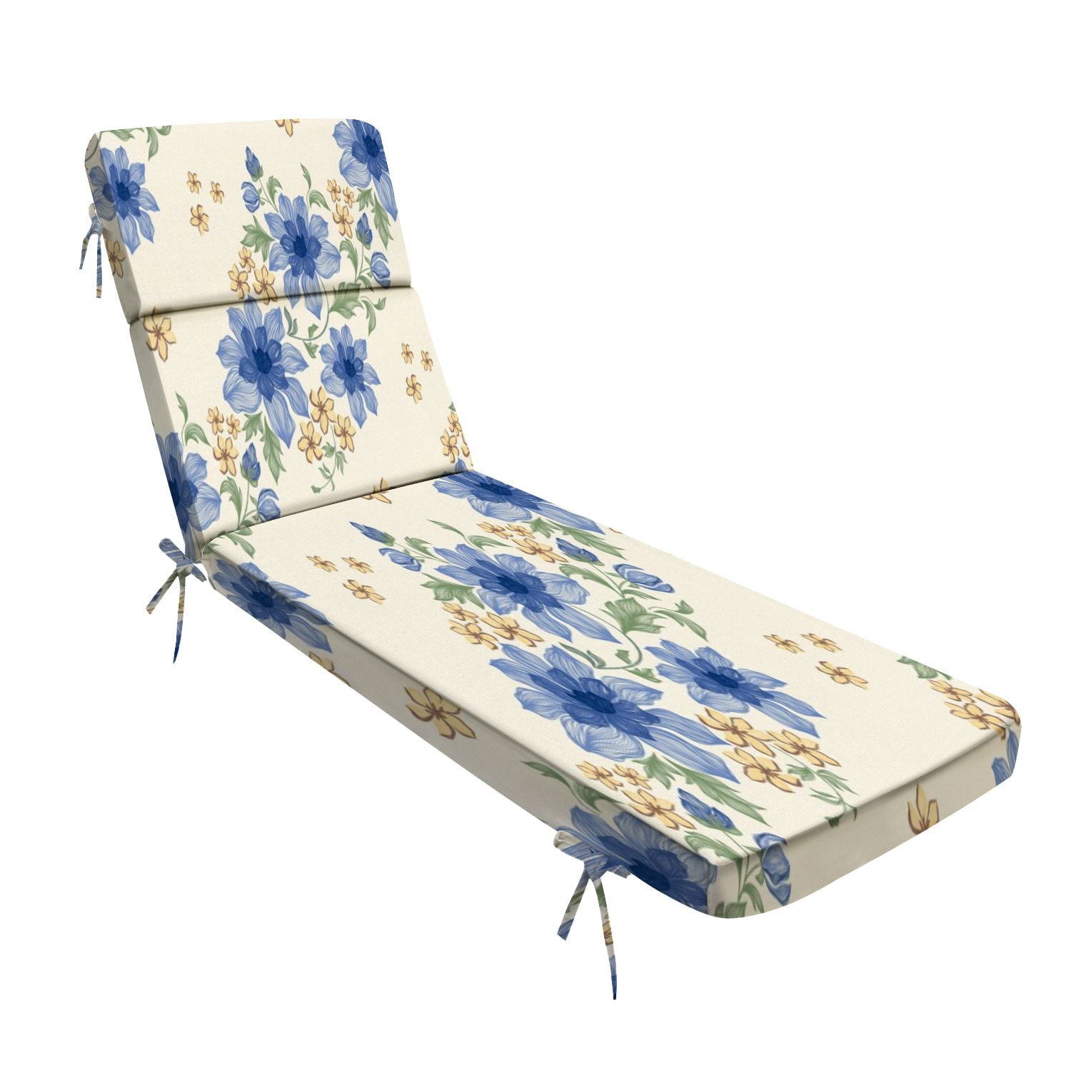 Outdoor Indoor Lounge Patio Cushion Floral pattern seamless Pastel blue ...
