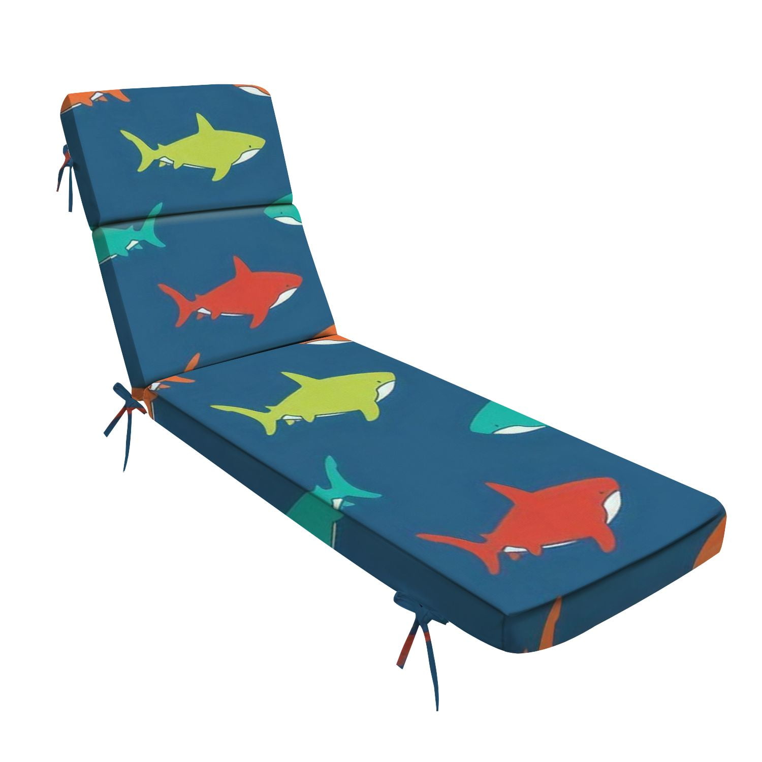 Outdoor Indoor Lounge Patio Cushion Great white sharks Seamless sharks ...