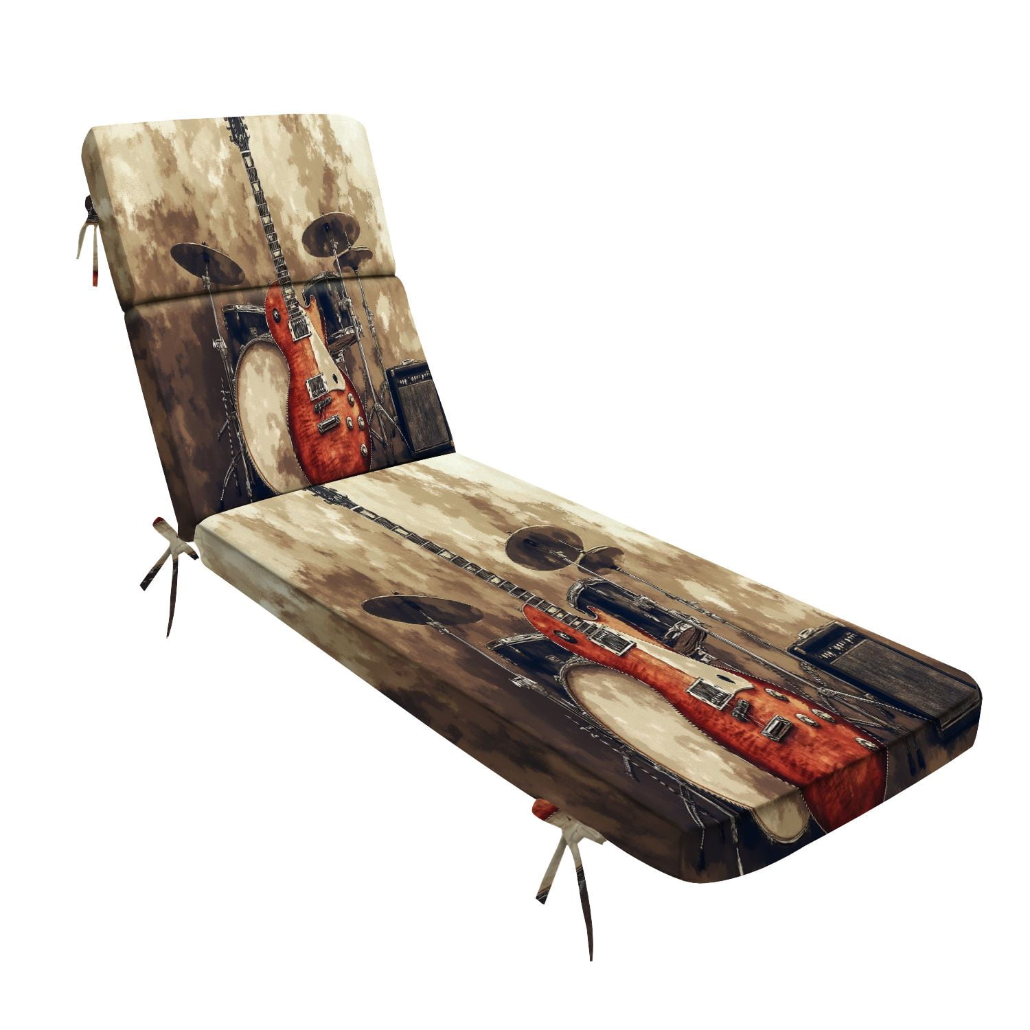 Outdoor Indoor Lounge Patio Cushion Guitar Vintage Music Man Cave ...