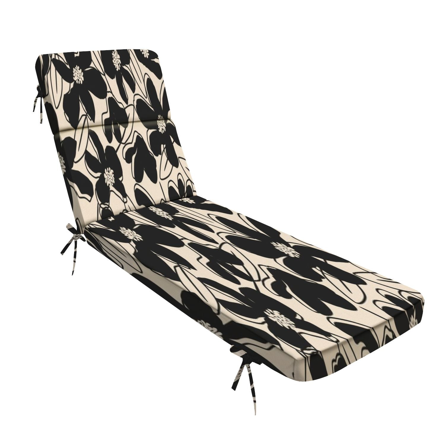 Outdoor Indoor Lounge Patio Cushion Hand drawn minimal abstract flowers ...