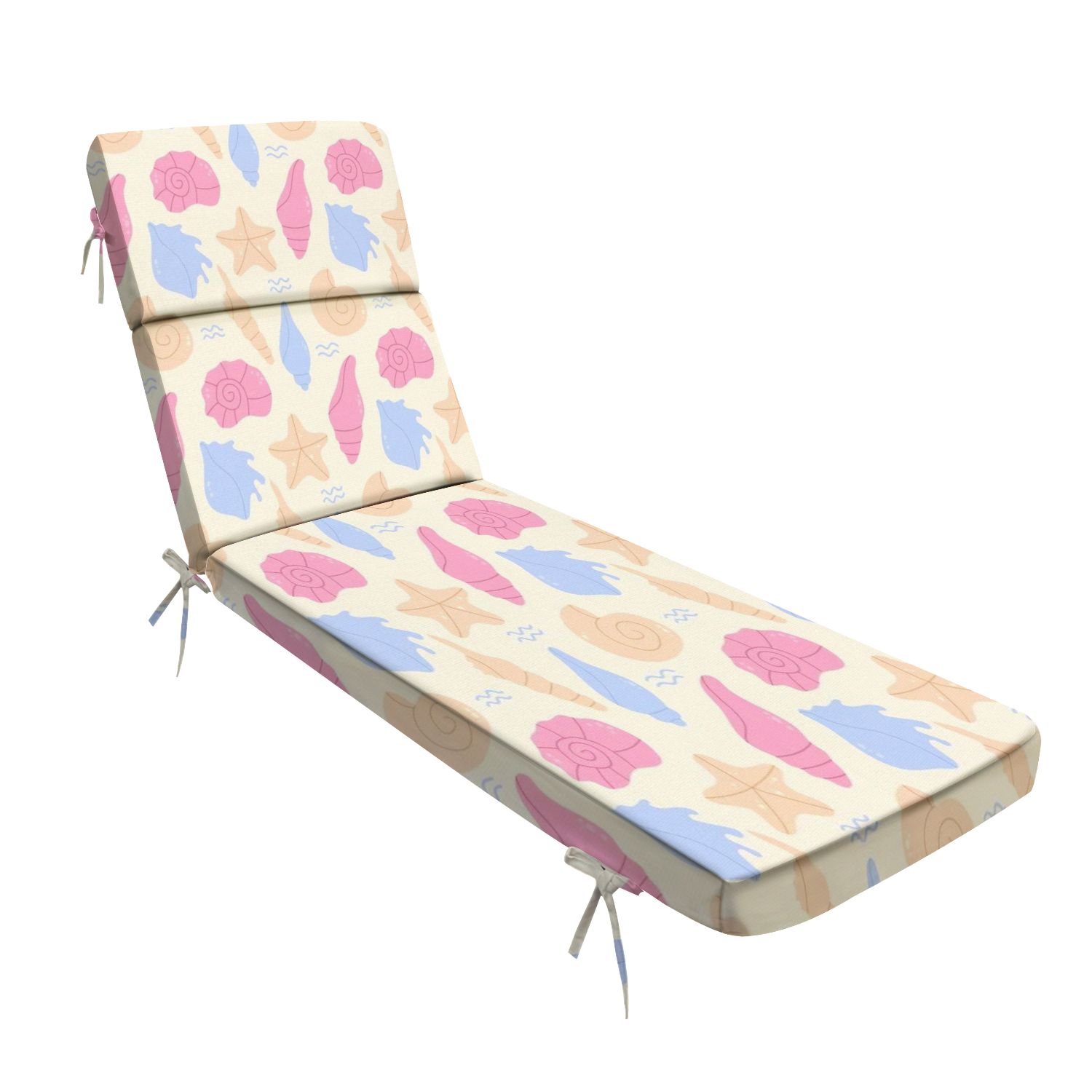 Outdoor Indoor Lounge Patio Cushion Hand drawn sea shells seamless ...