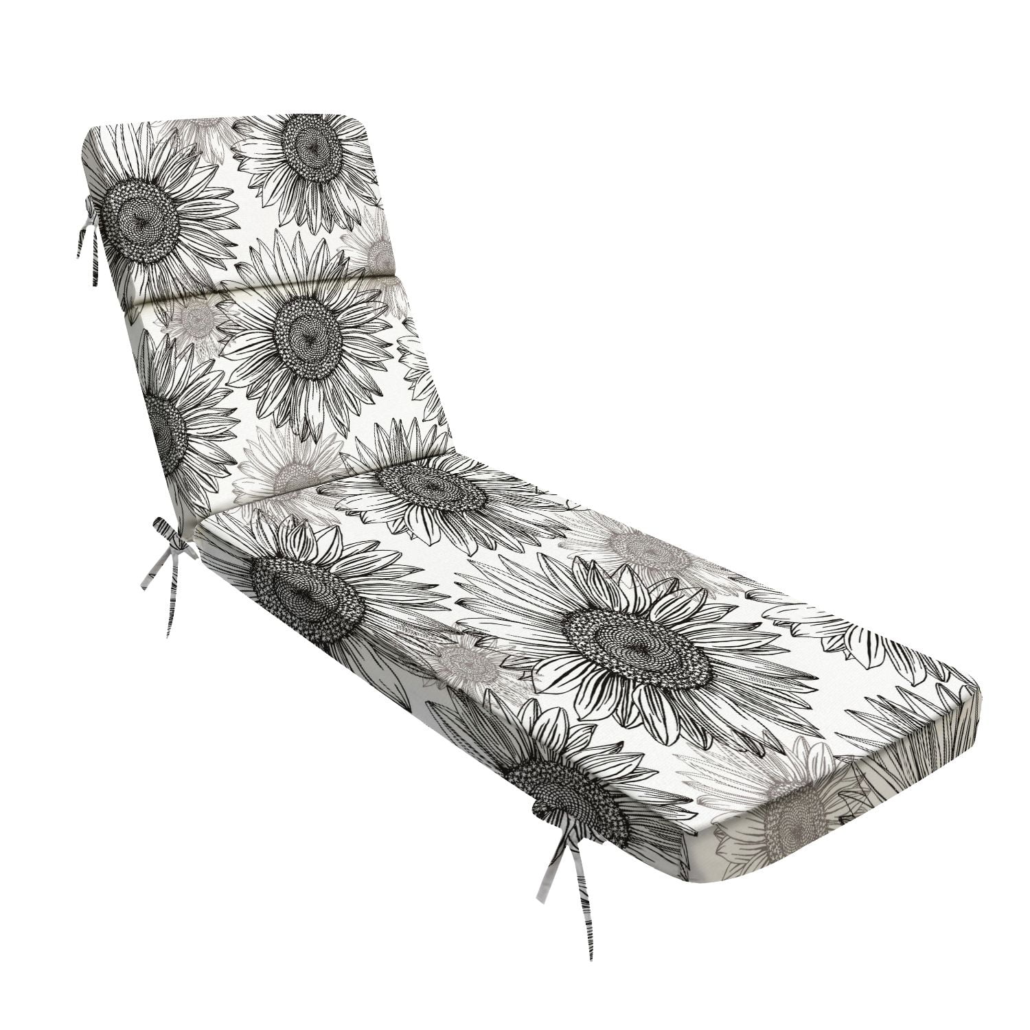 Outdoor Indoor Lounge Patio Cushion Hand drawn sunflowers seamless ...