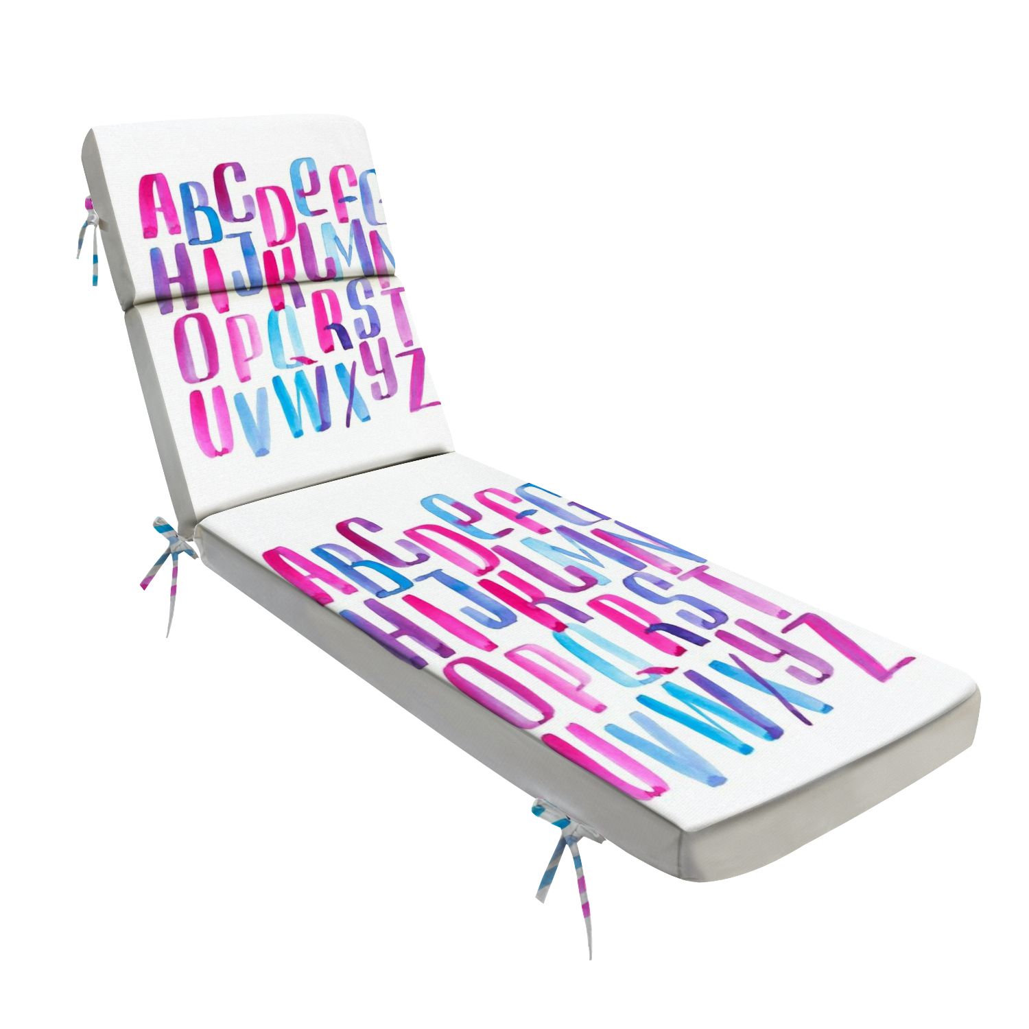 Outdoor Indoor Lounge Patio Cushion Hand drawn watercolor alphabet made ...