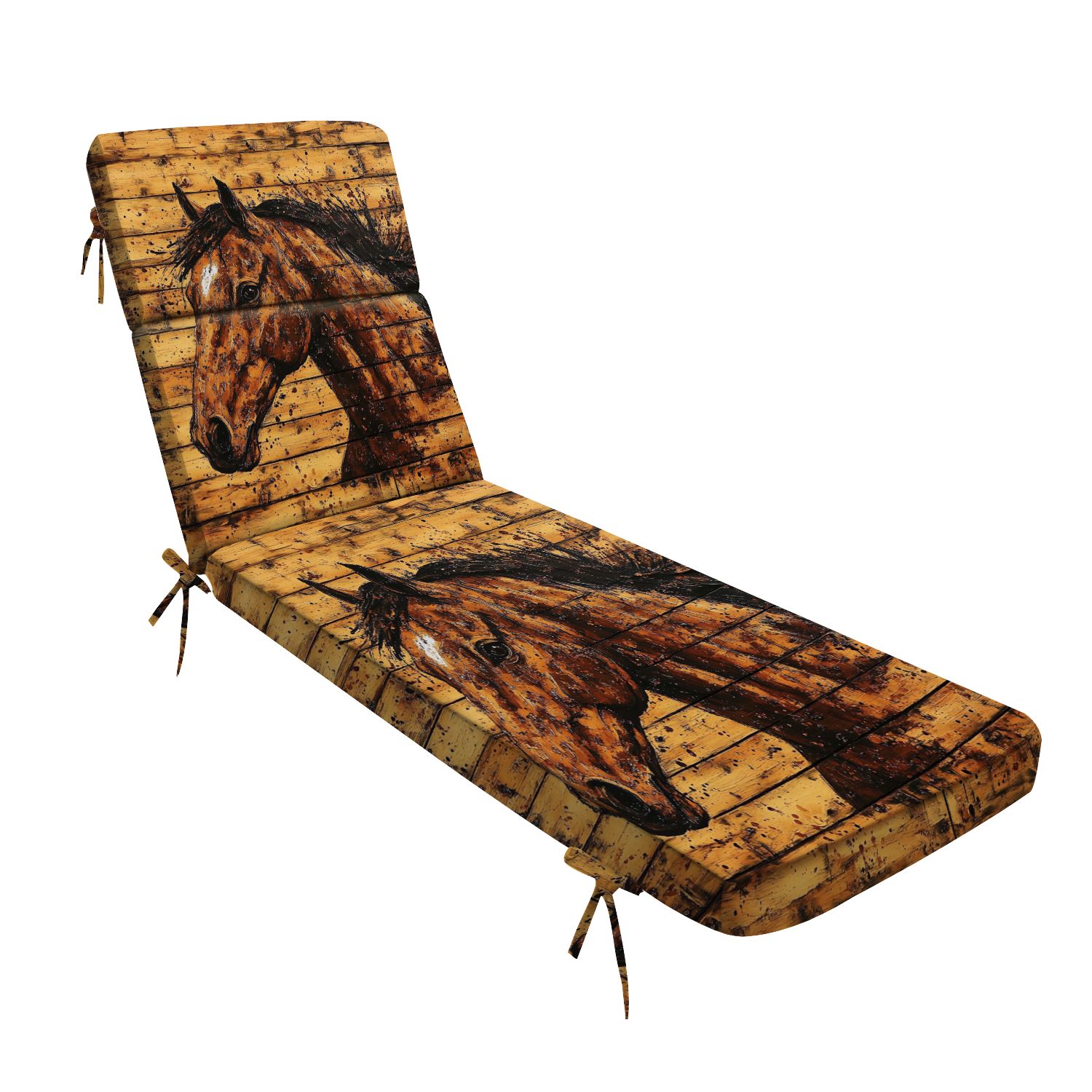 Outdoor Indoor Lounge Patio Cushion Horse Portrait Wooden Flowing Mane ...