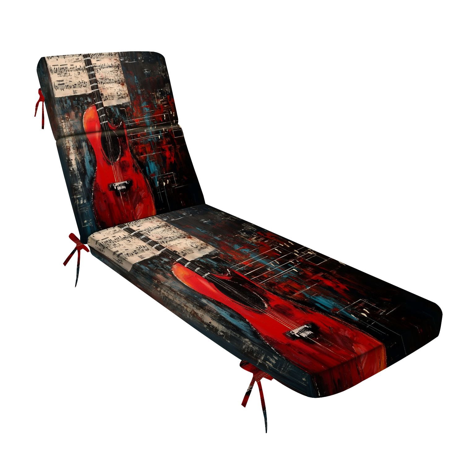 Outdoor Indoor Lounge Patio Cushion Music Themed Vintage Guitar Piano ...