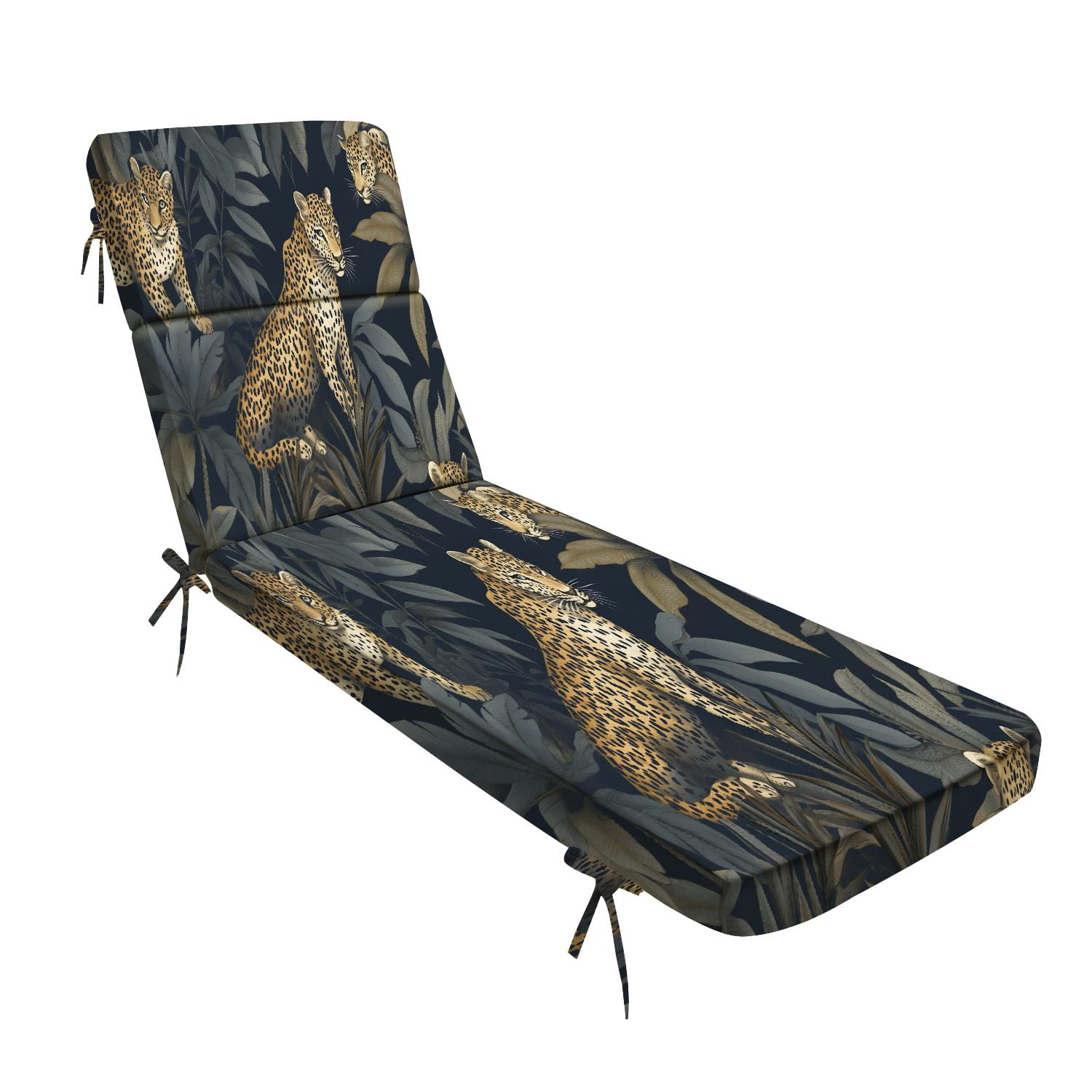 Outdoor Indoor Lounge Patio Cushion Navy Blue Leopard Vintage ...