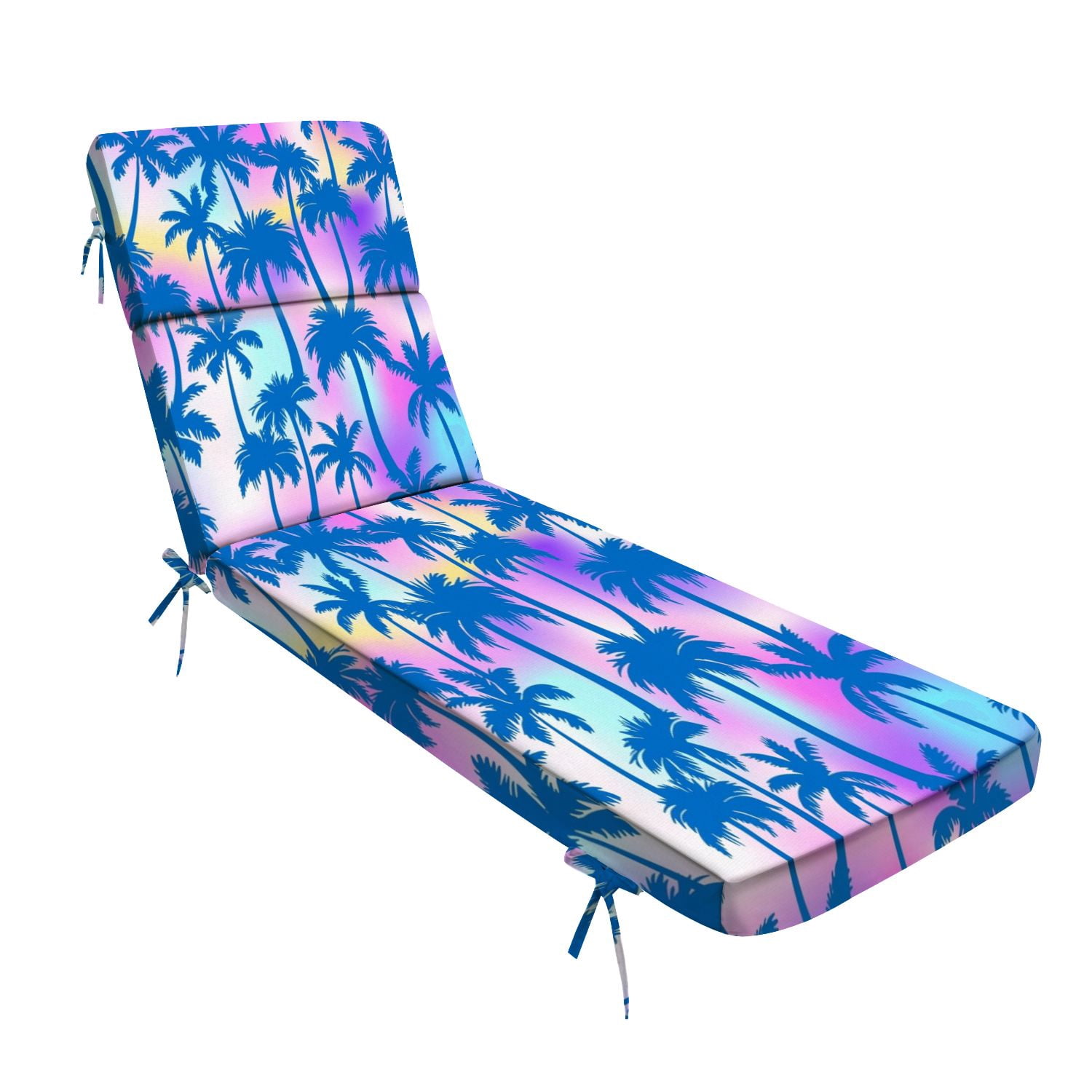 Outdoor Indoor Lounge Patio Cushion Palm trees seamless pattern blue ...