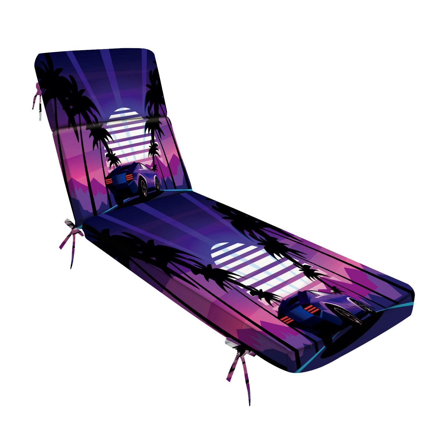 Outdoor Indoor Lounge Patio Cushion Purple sports car retro wave ...