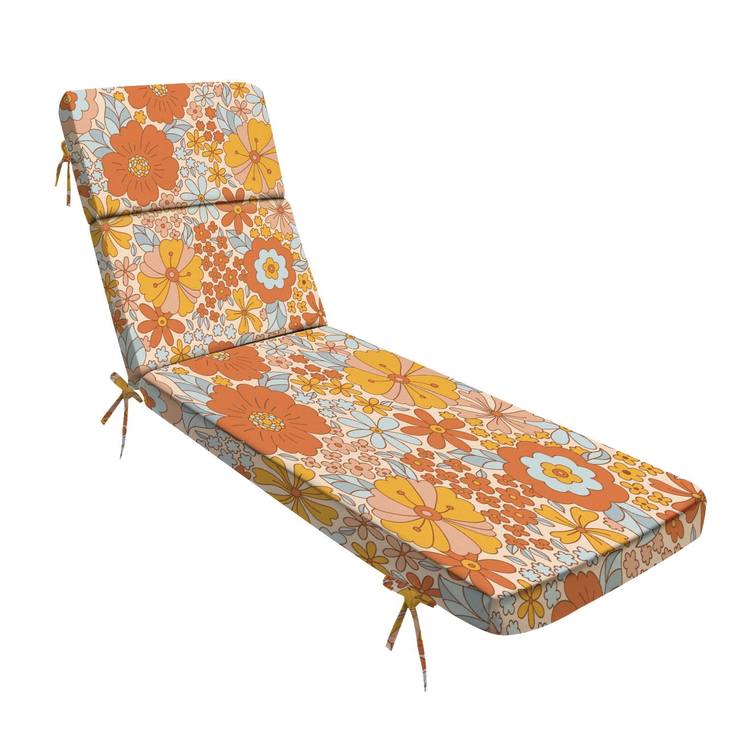 Outdoor Indoor Lounge Patio Cushion Retro 70s 60s Floral Hippie Summer ...