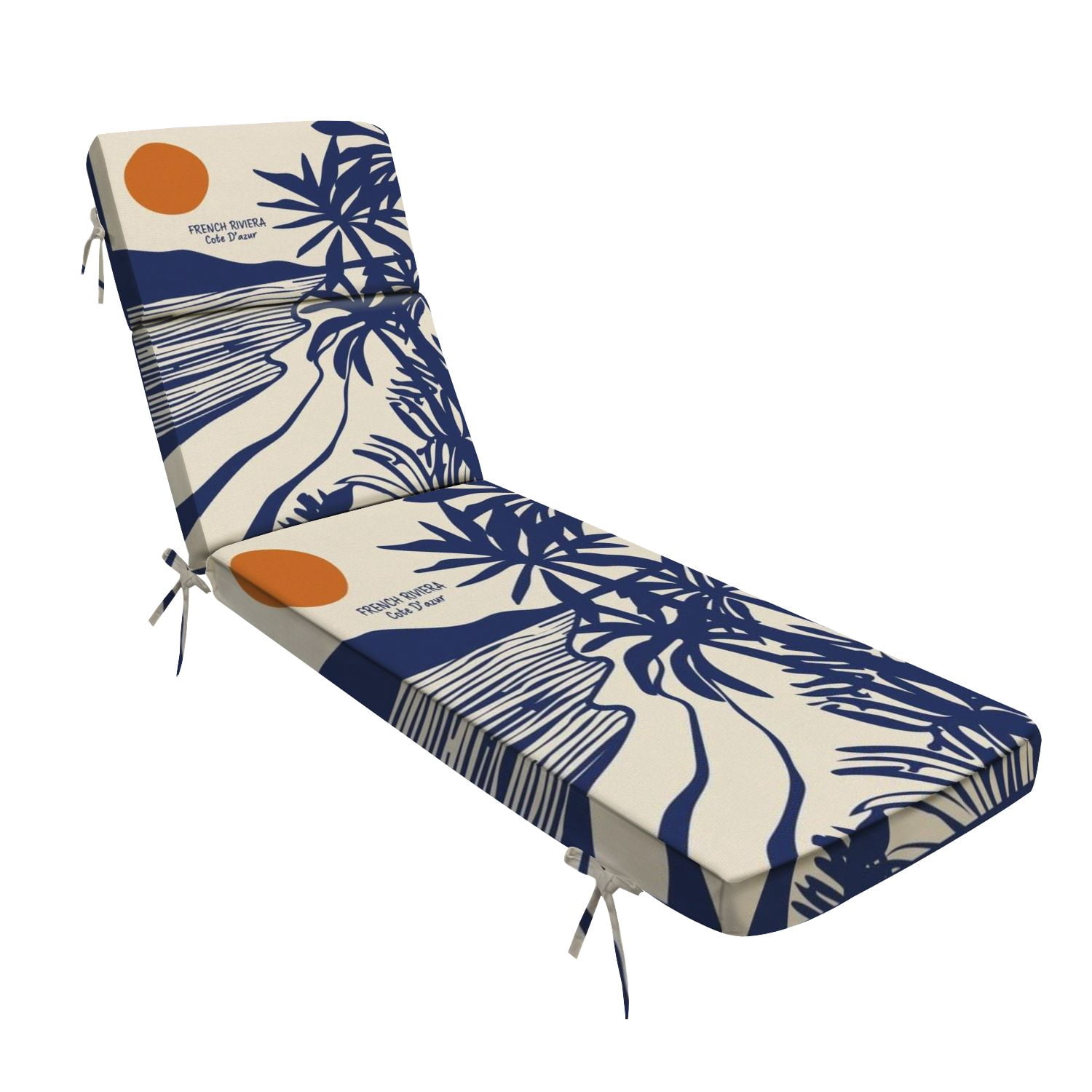 Outdoor Indoor Lounge Patio Cushion Retro beach palm trees sun drawing ...