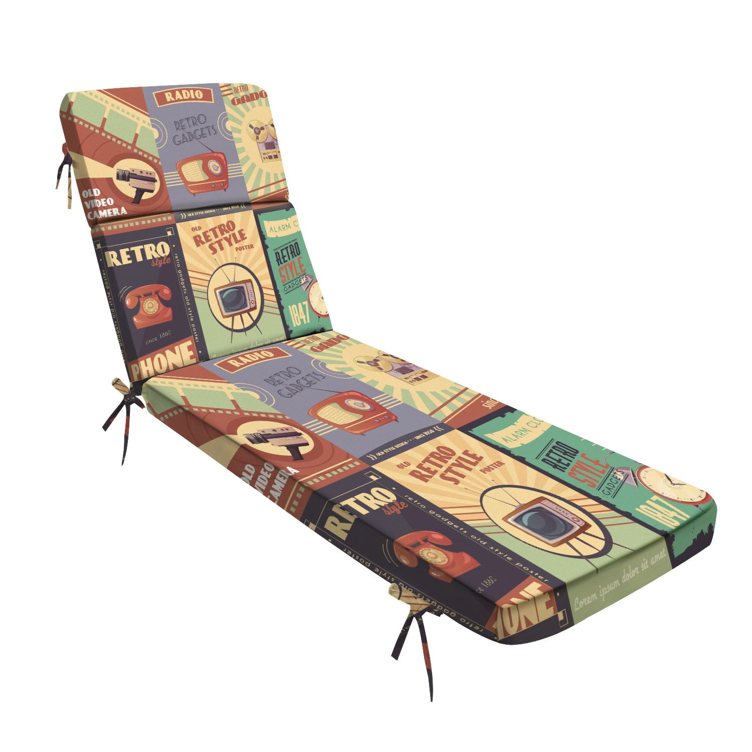 Outdoor Indoor Lounge Patio Cushion Retro gadgets cartoon posters ...