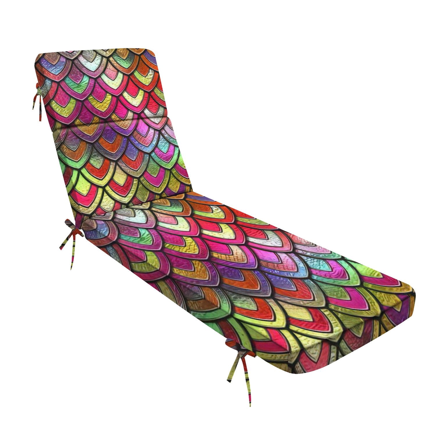 Outdoor Indoor Lounge Patio Cushion Scales fish pattern glass stained ...