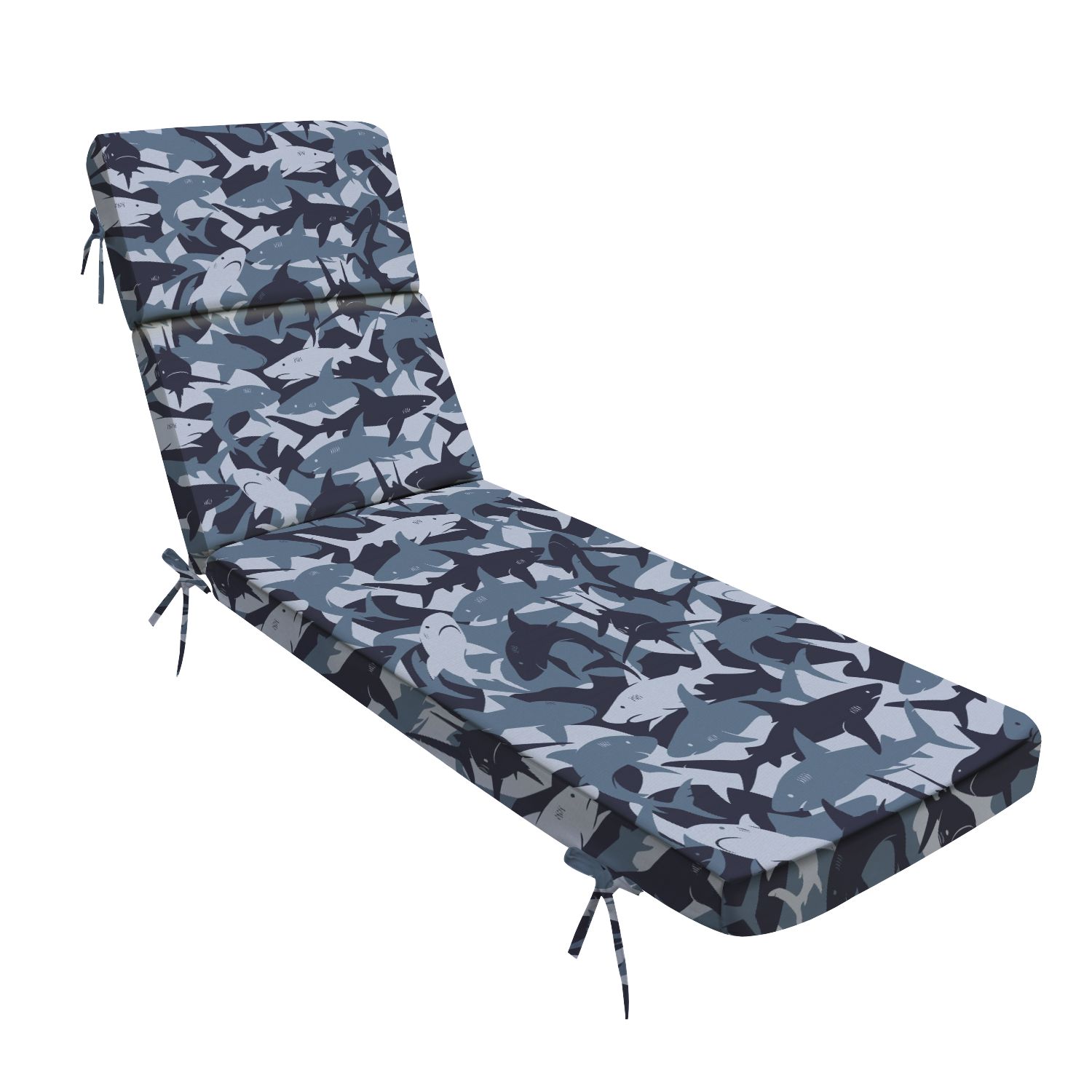 Outdoor Indoor Lounge Patio Cushion Seamless Pattern sharks Danger ...