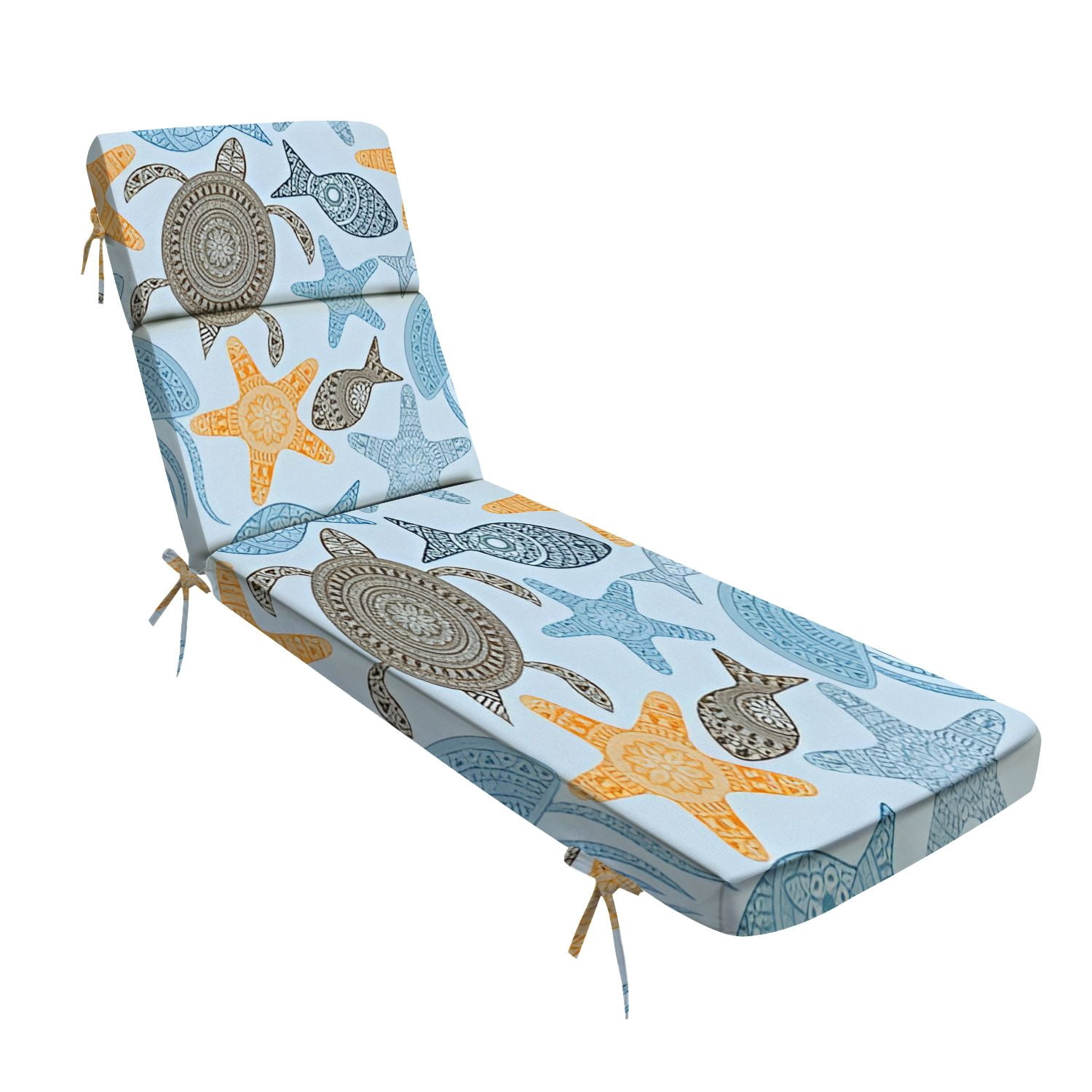 Outdoor Indoor Lounge Patio Cushion Seamless Pattern turtles starfishes ...