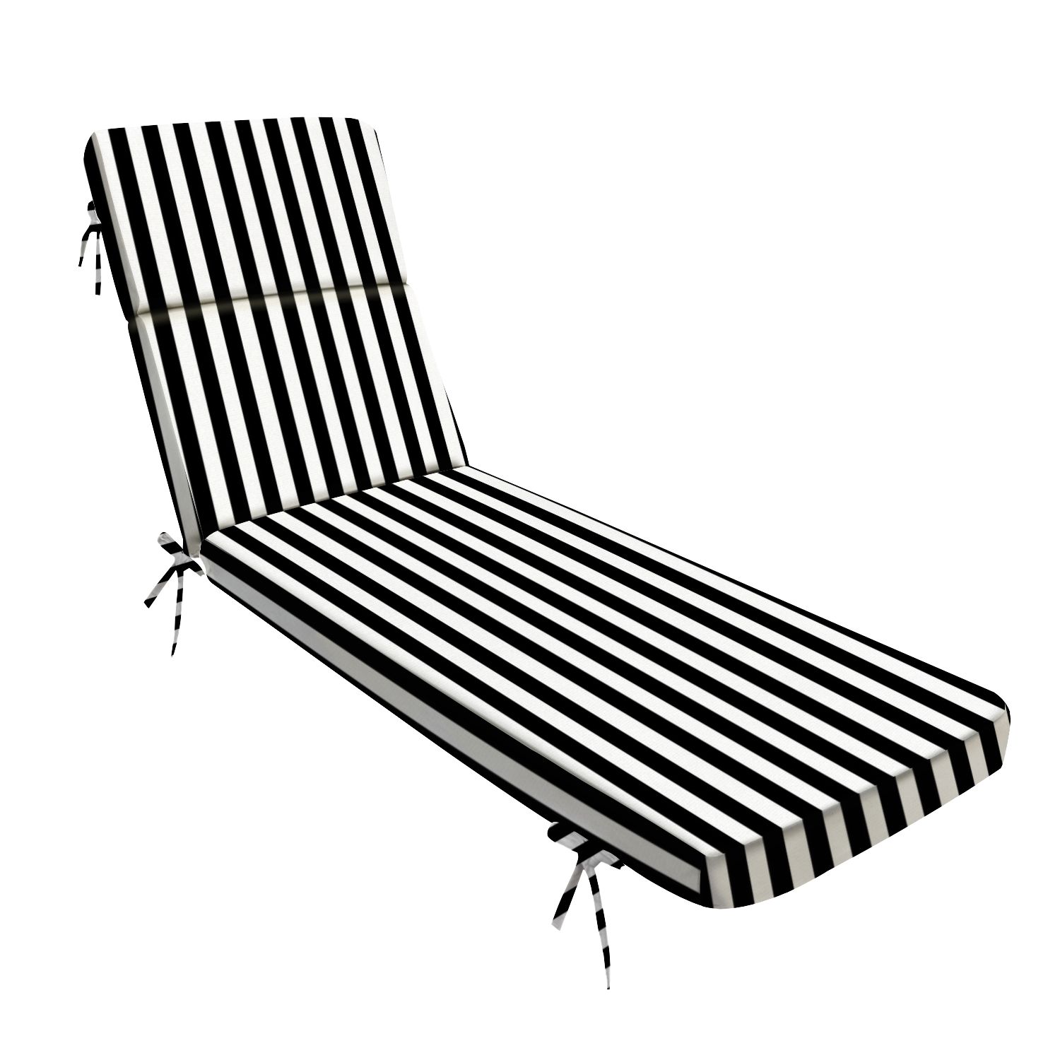 Outdoor Indoor Lounge Patio Cushion Seamless black stripes white ...