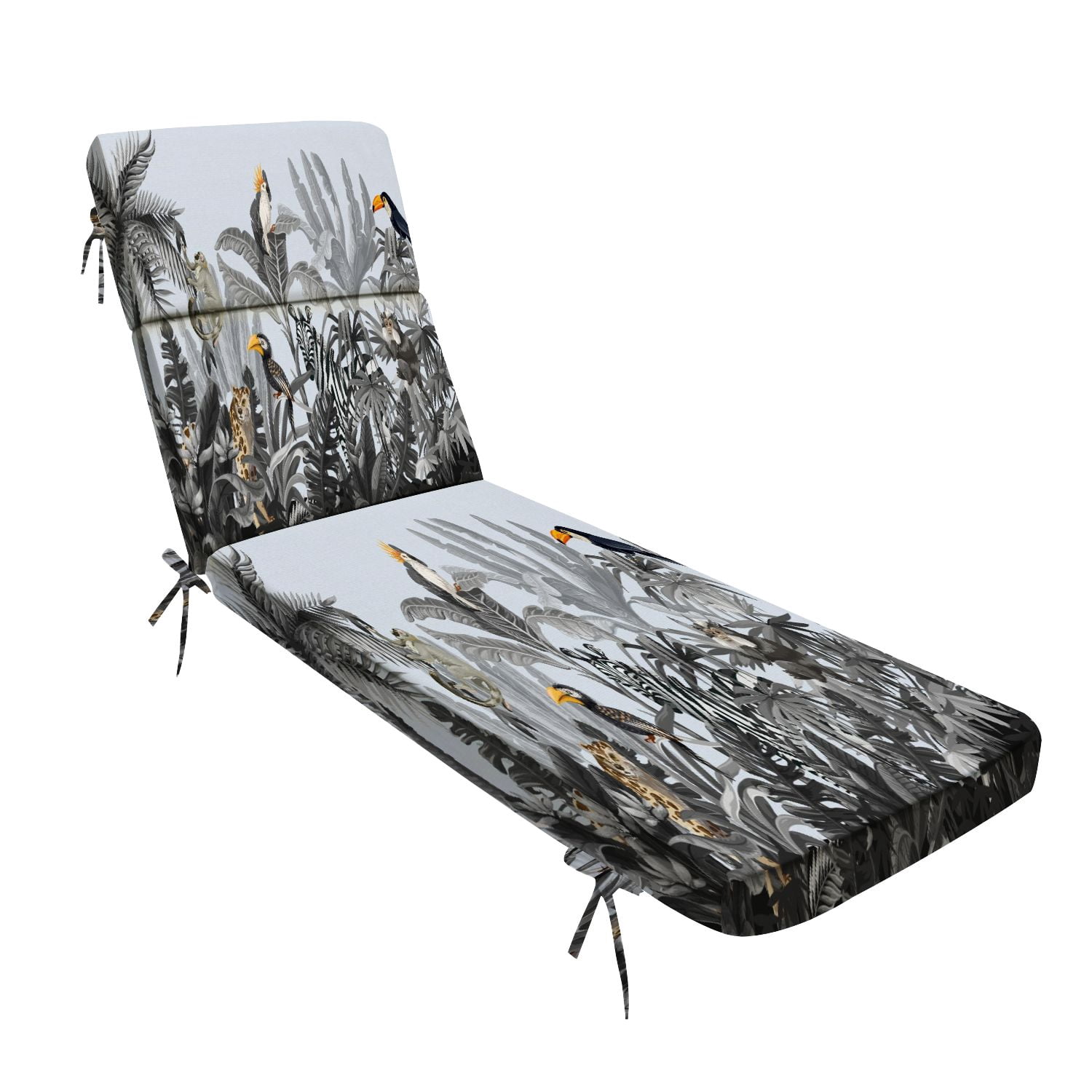 Outdoor Indoor Lounge Patio Cushion Seamless border jungle trees ...