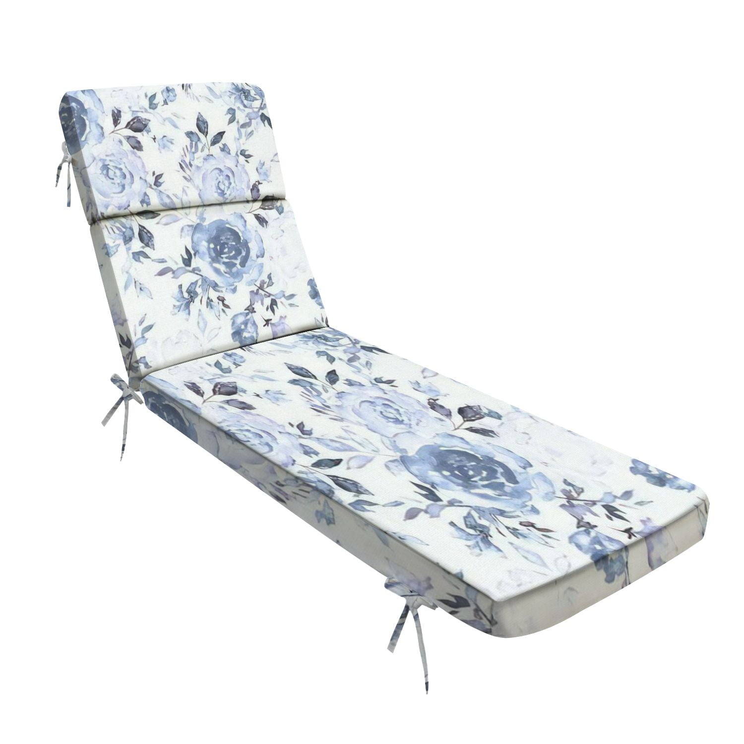 Outdoor Indoor Lounge Patio Cushion Seamless pattern blue flowers ...