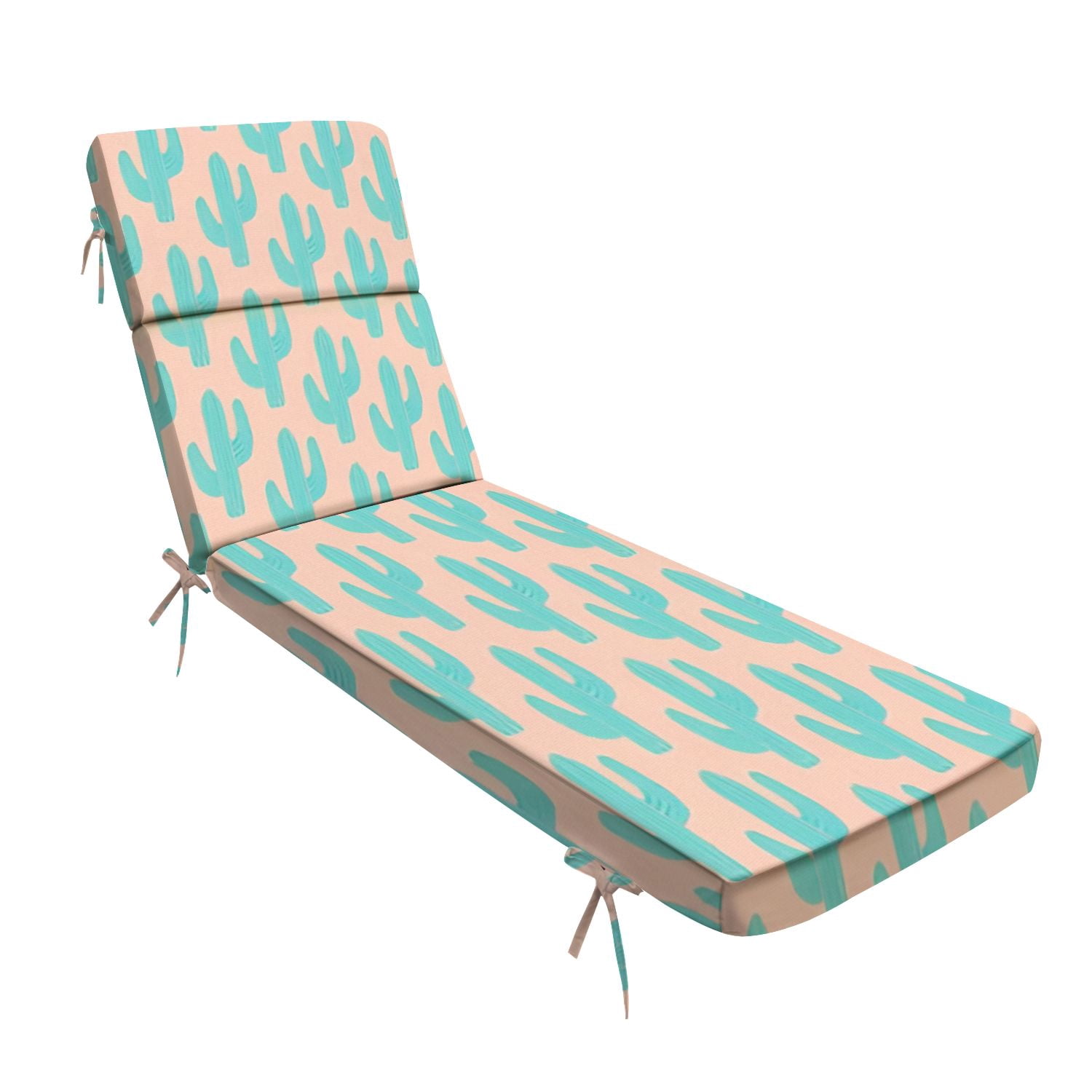 Outdoor Indoor Lounge Patio Cushion Seamless pattern cactus blue pink ...