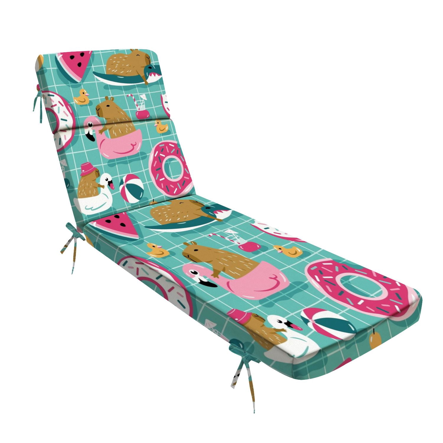 Outdoor Indoor Lounge Patio Cushion Seamless pattern cute capybaras ...